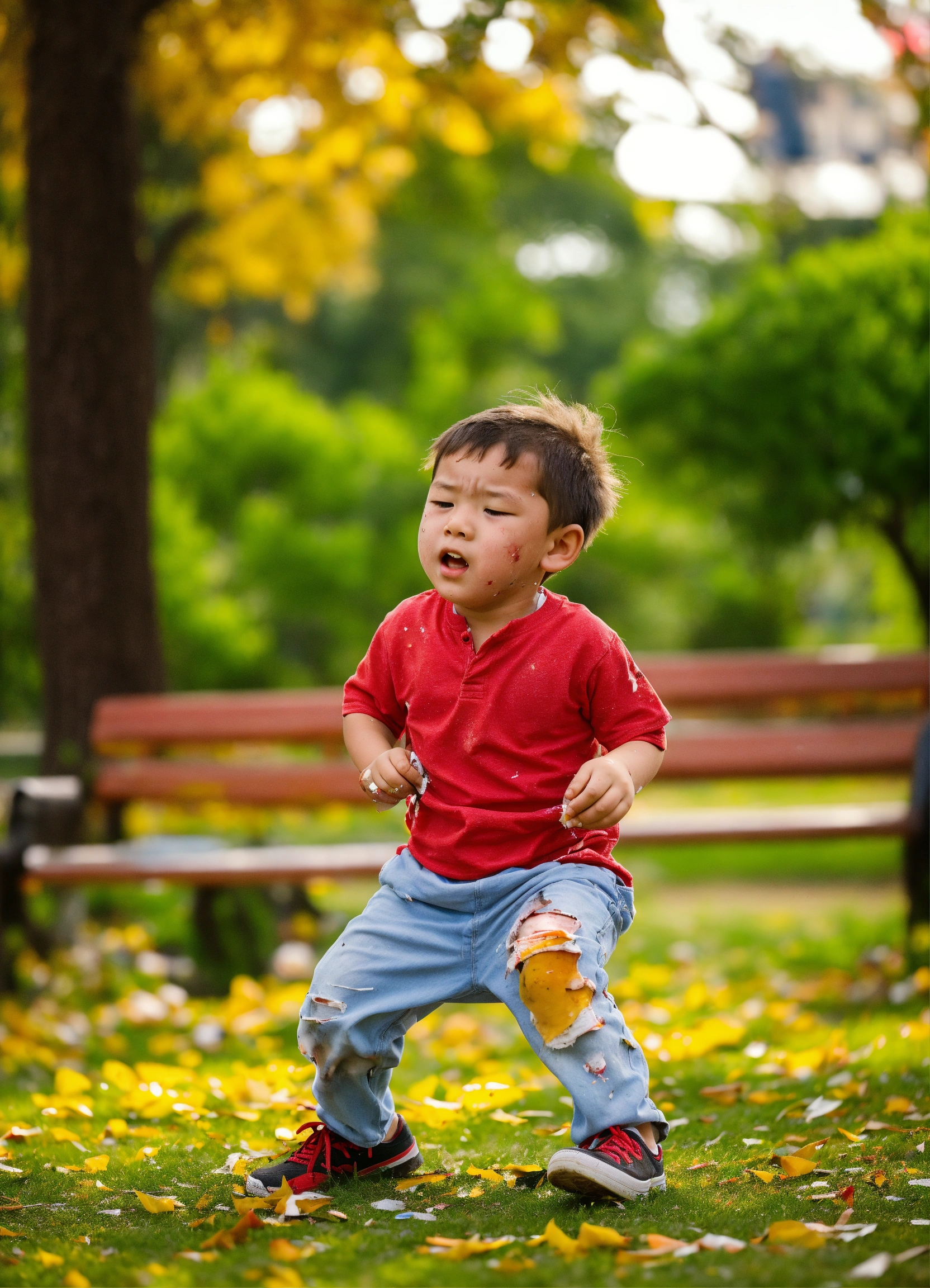 Lexica - A kid gets hurt while playing in the park.