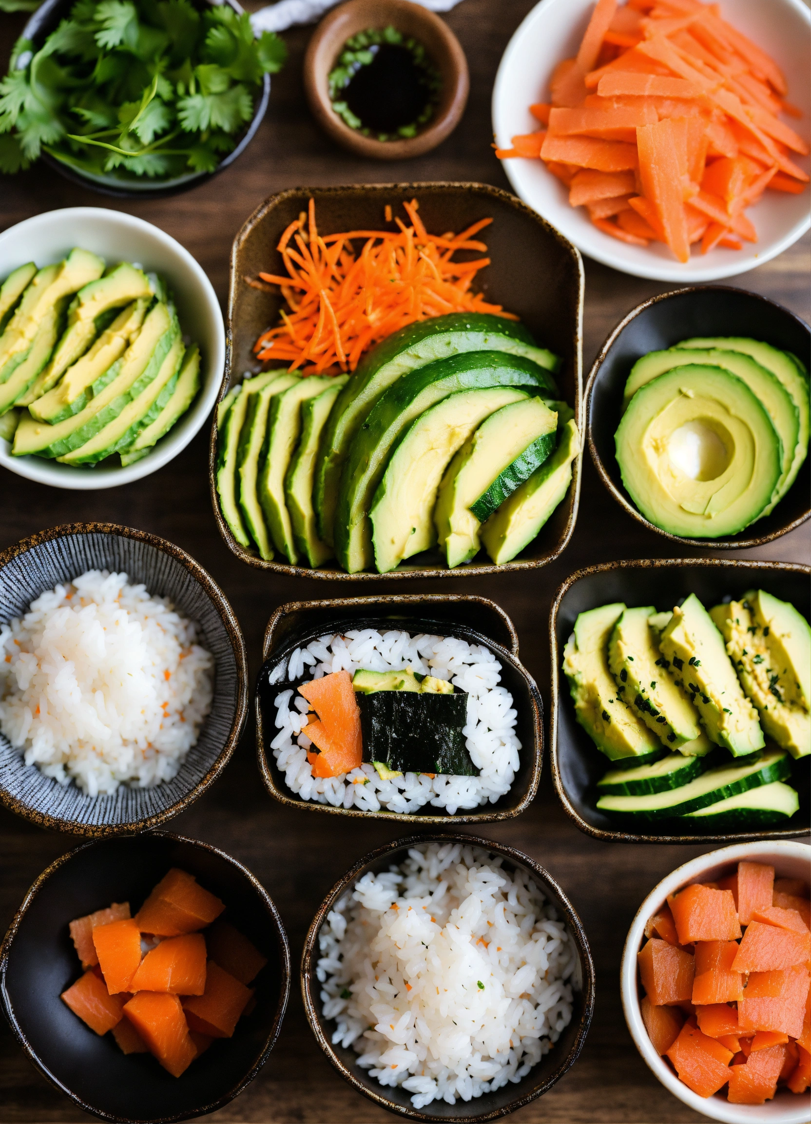 Lexica - Vegan Sushi Rolls Ingredients Nori sheets, sushi rice, avocado ...