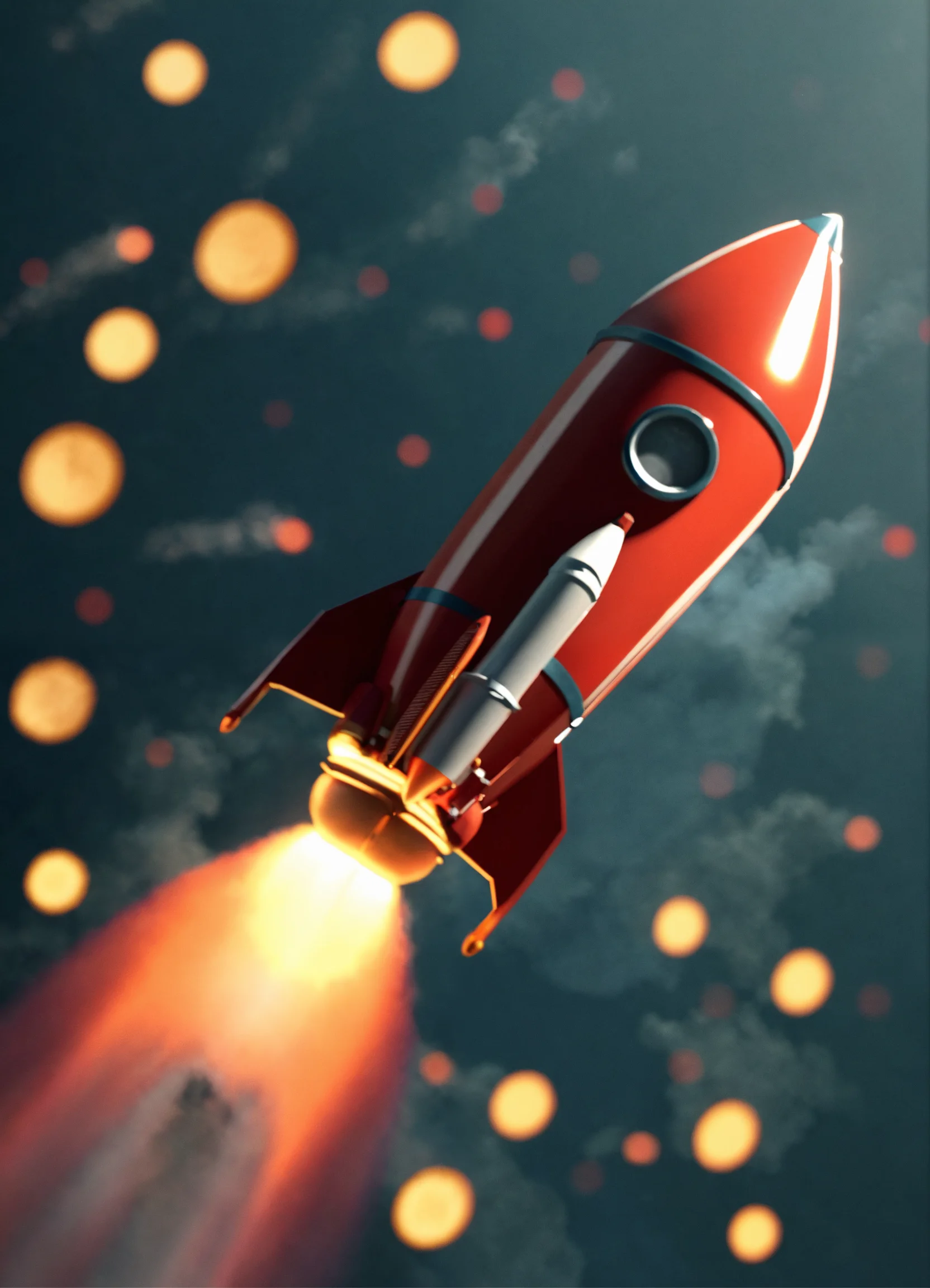 Lexica - Animated rocket launching showing supercharge