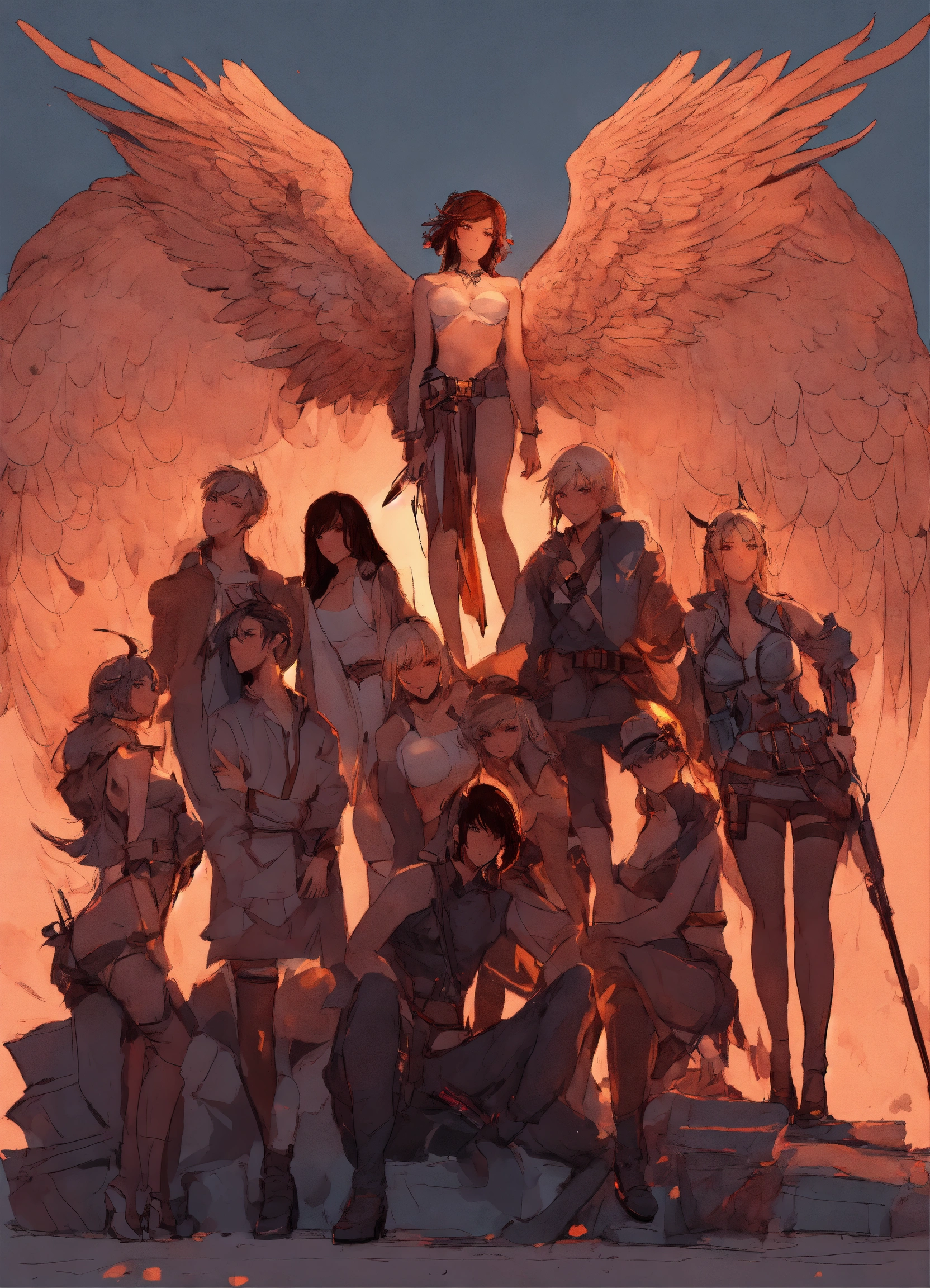 Lexica - A group of fallen angels with posing for a group photo ...