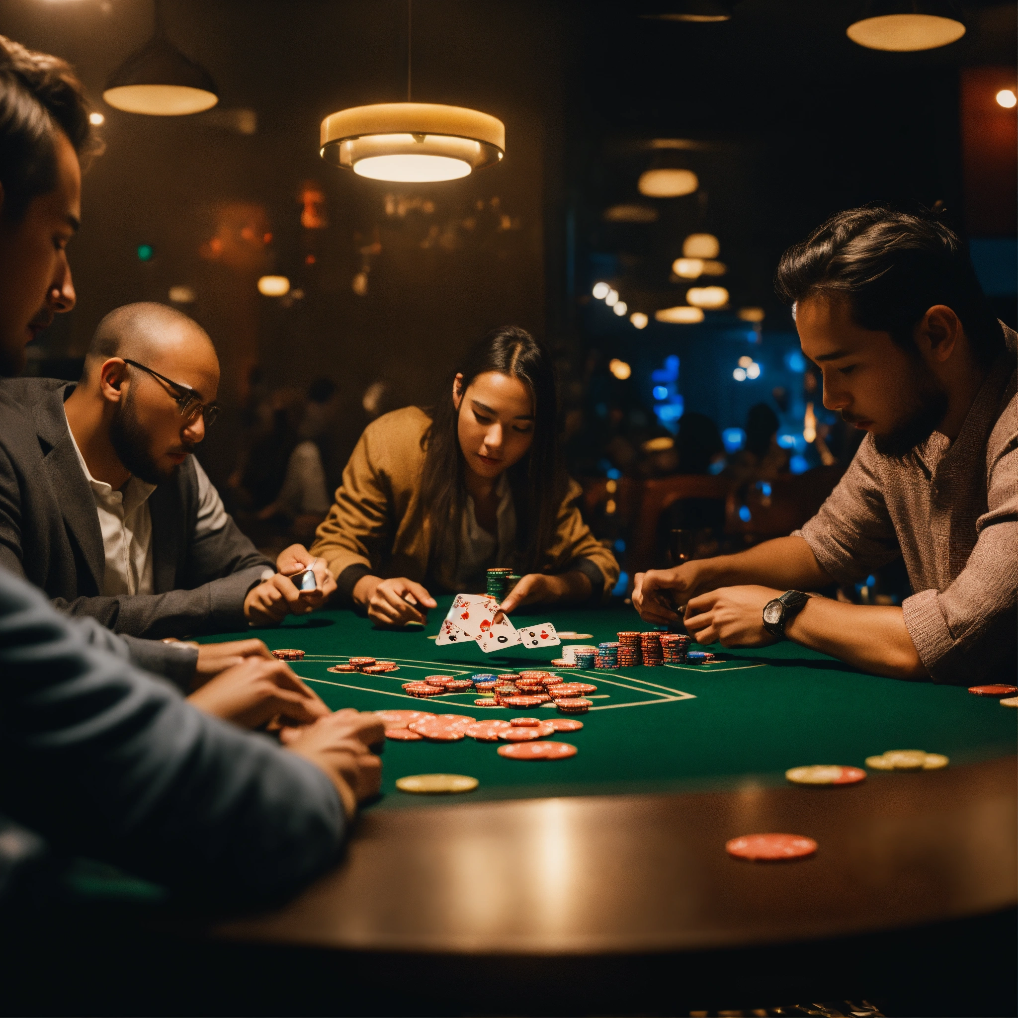 Lexica - People betting on a table, surreal photo, fujifilm xt3, indoor ...