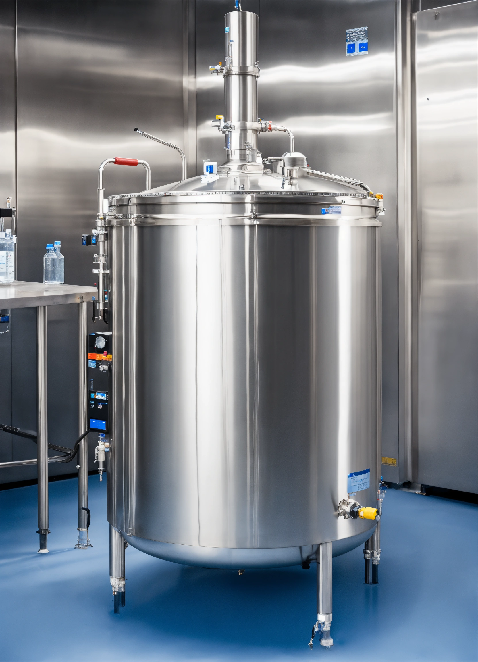 Lexica - Stainless steel tank with open lid filled with liquid nitrogen ...