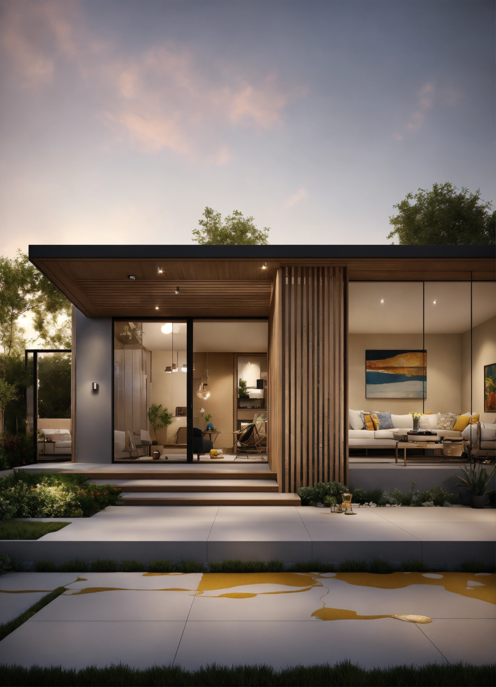 Lexica - American modern style house in one level medium size house interior design, ceramic ...