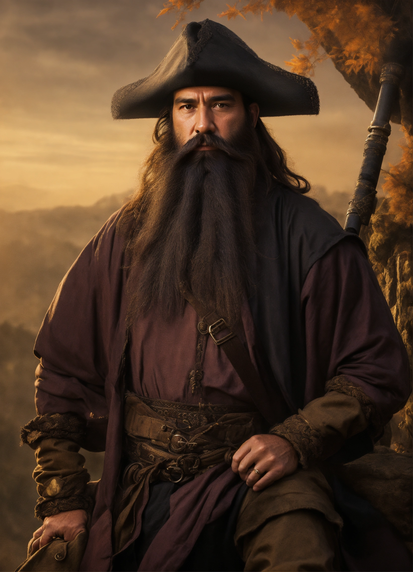 Lexica - Fantasy, human, man, long black beard, middle aged