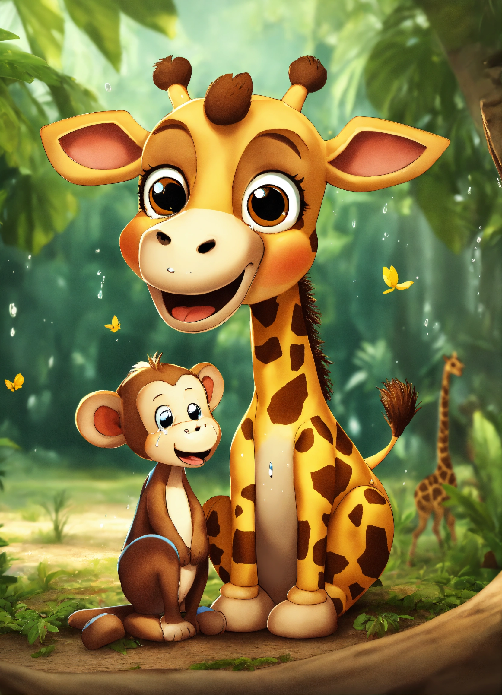 Lexica - Perfect children's images with all the 3D details of a giraffe ...