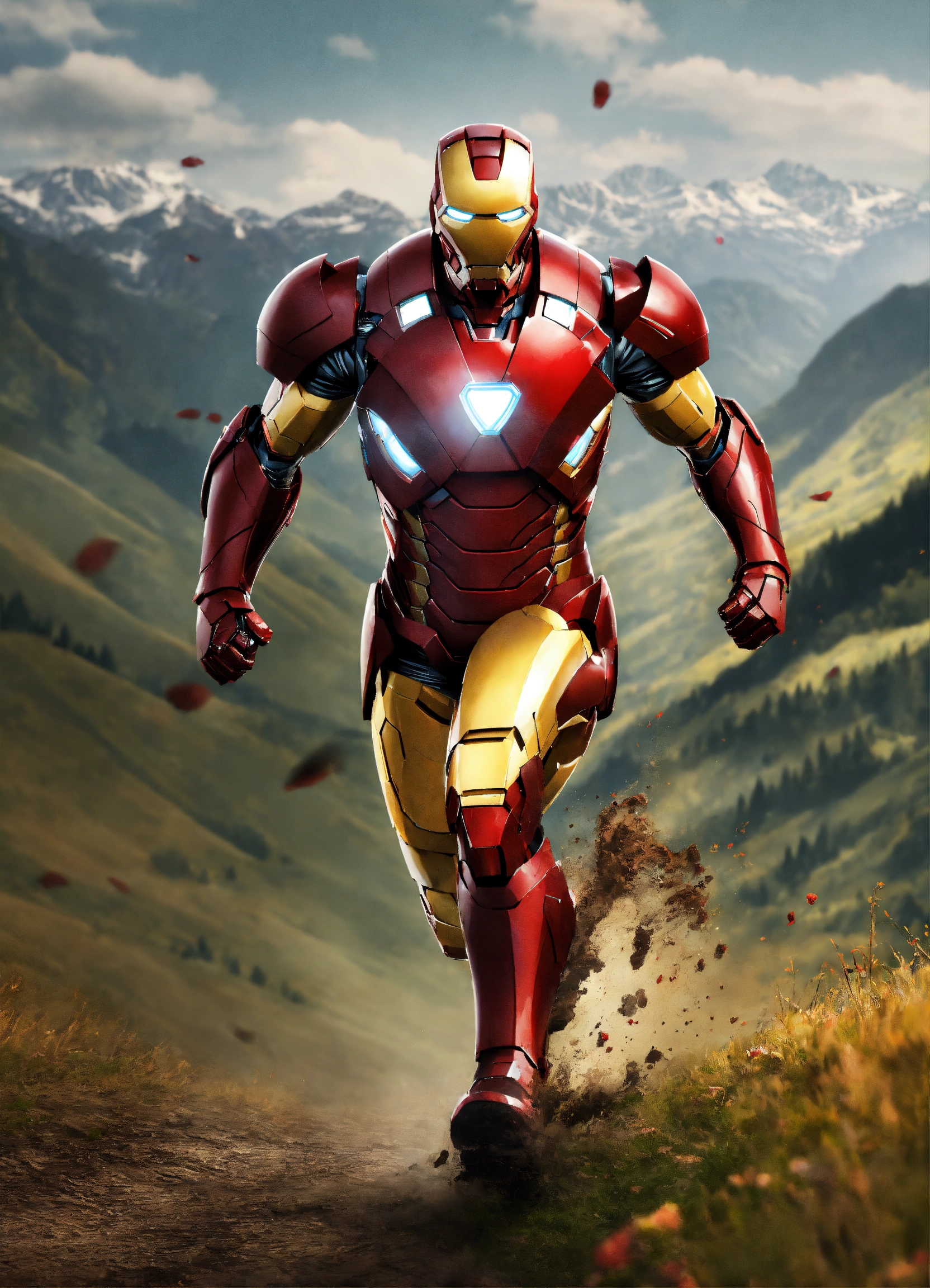 Lexica - Humoristic Iron Man body mixed with wild boar head running in ...