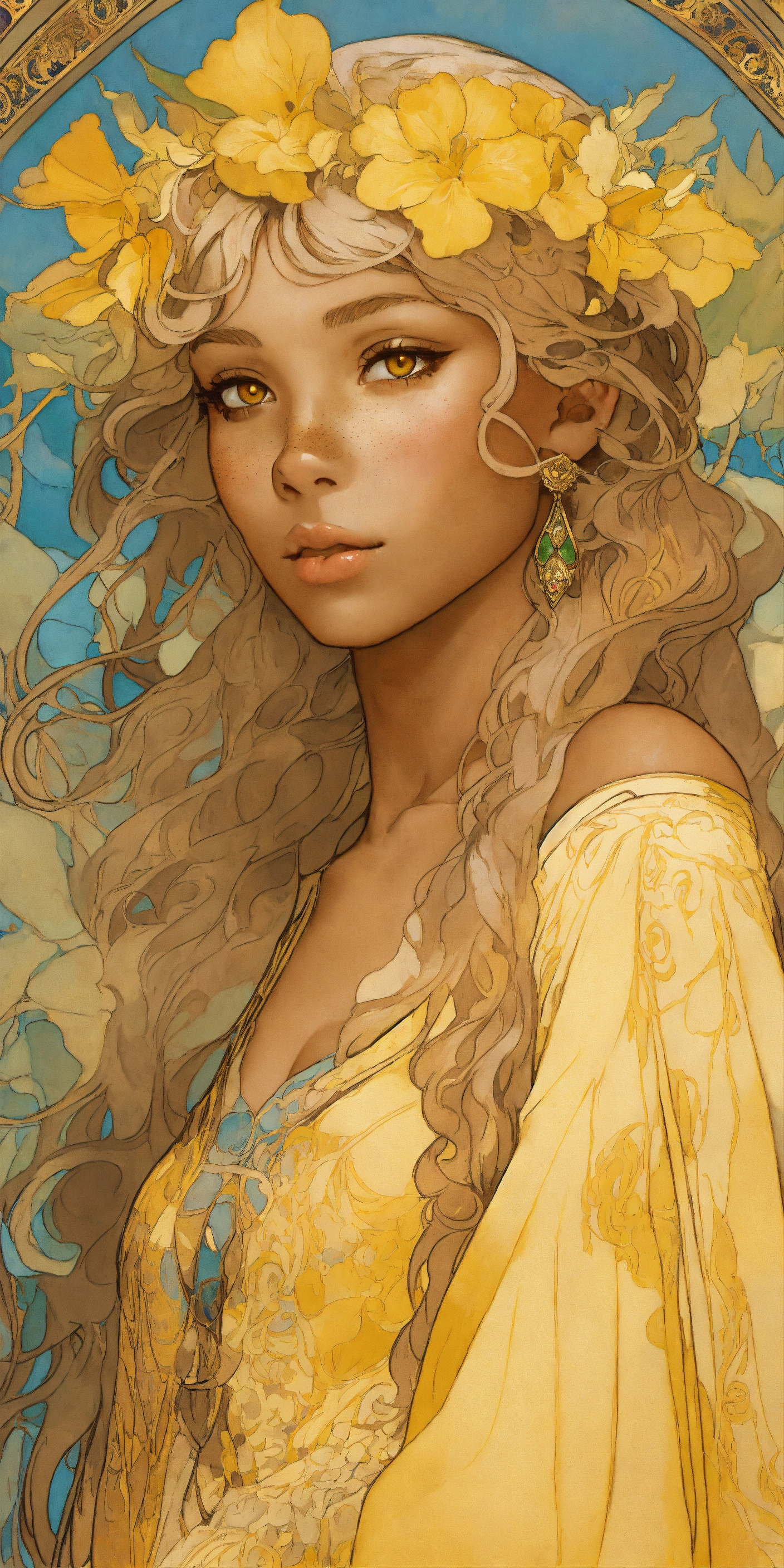 Lexica - Portrait of a young fairy elf biracial princess with bronze ...