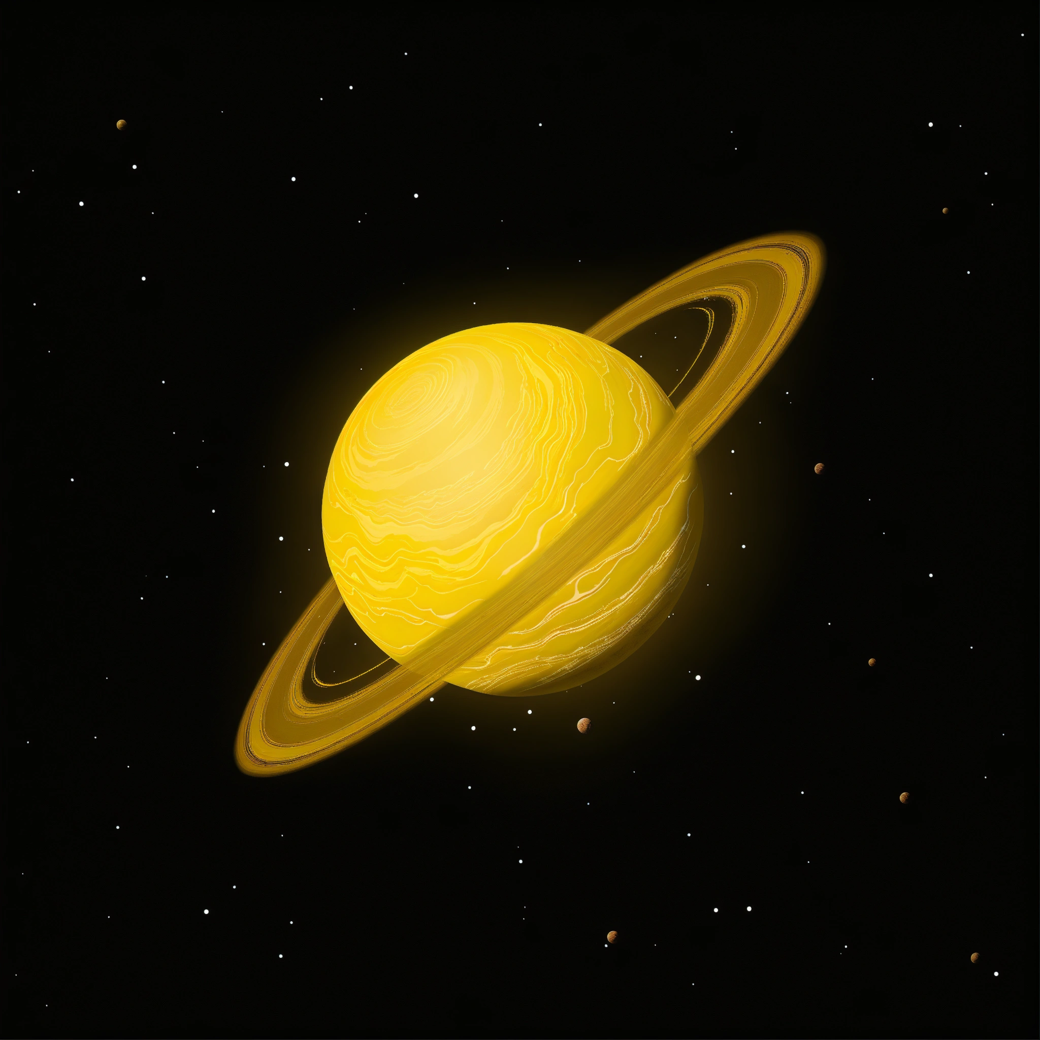 Lexica - Yellow planet animated logo without black lines in the middle ...