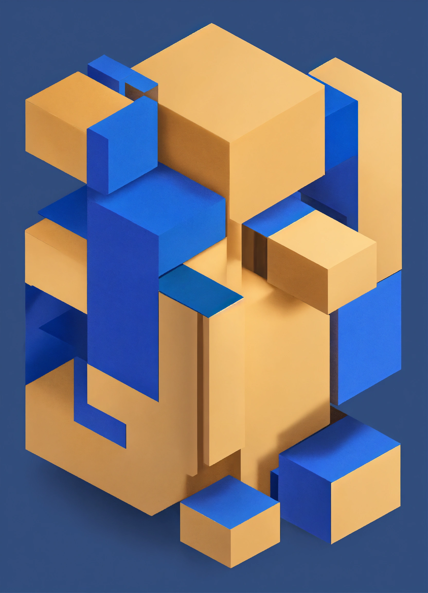 Lexica - A blue logo for a company, minimalist, superflat, isometric ...