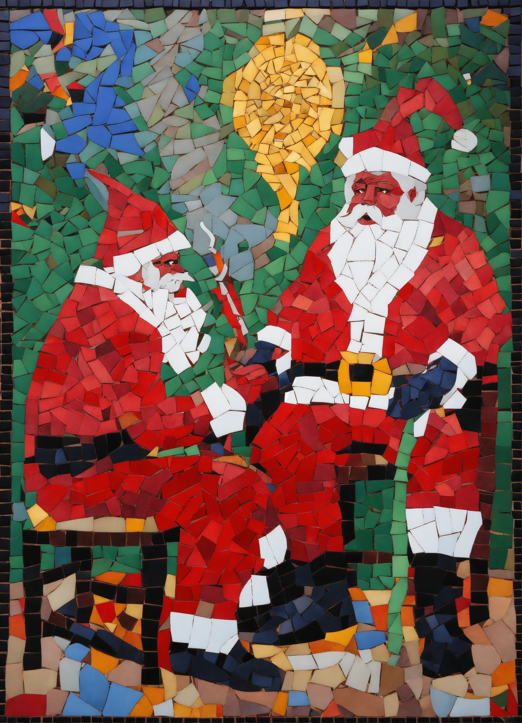 Lexica - Santa Claus and devil smoking weed, abstract expressionism ...