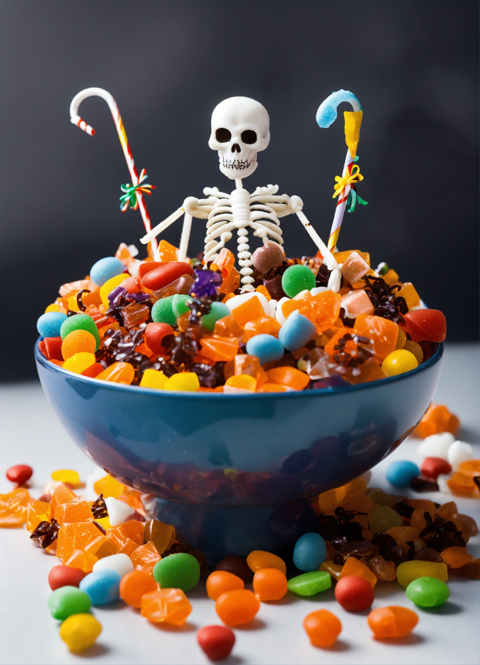 Lexica - Create for me an image of a spine-tingling tick or treat bowl ...