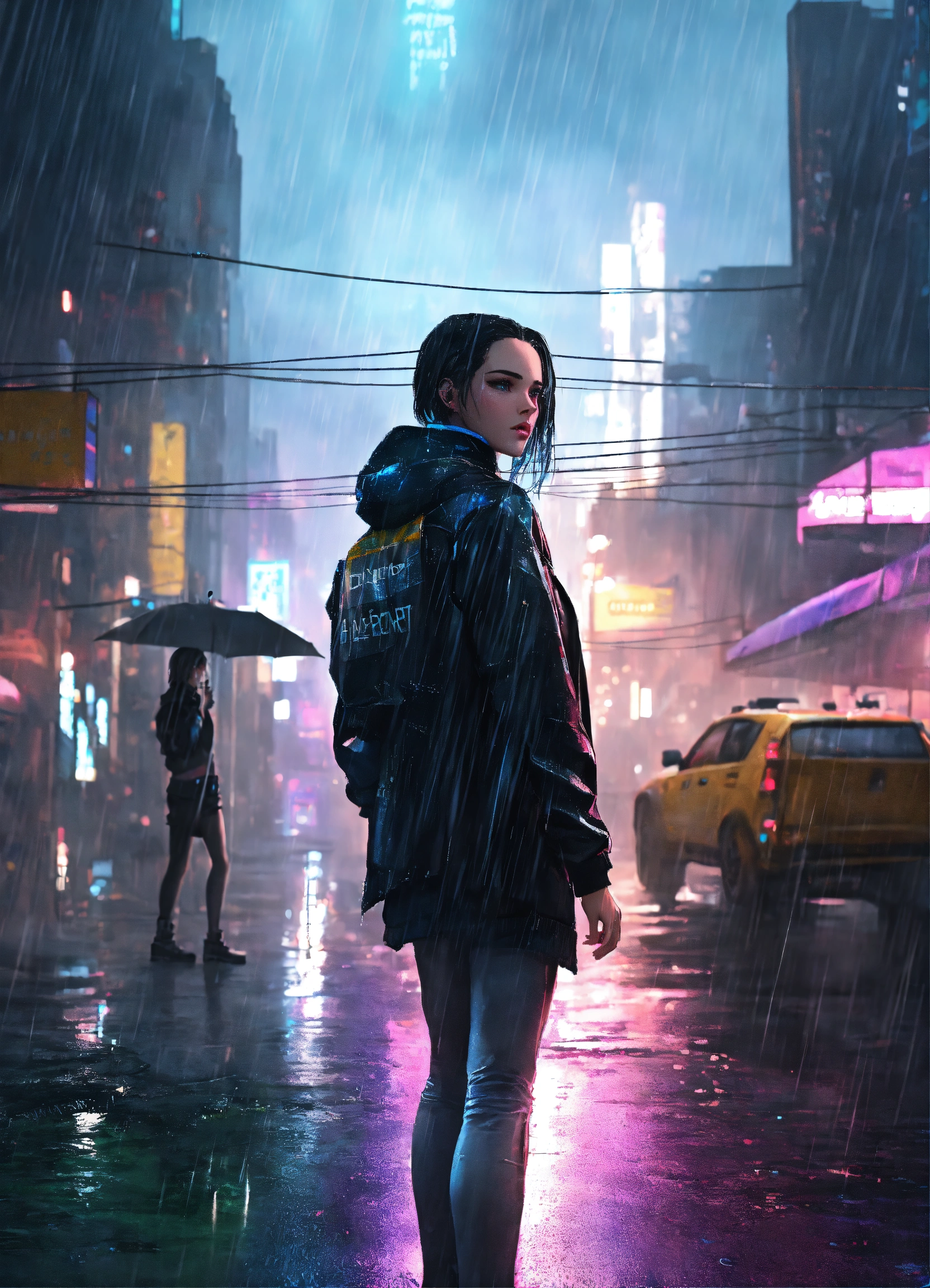 Lexica - Detroit Become Human Maggie Lindemann Rain pouring down on a ...
