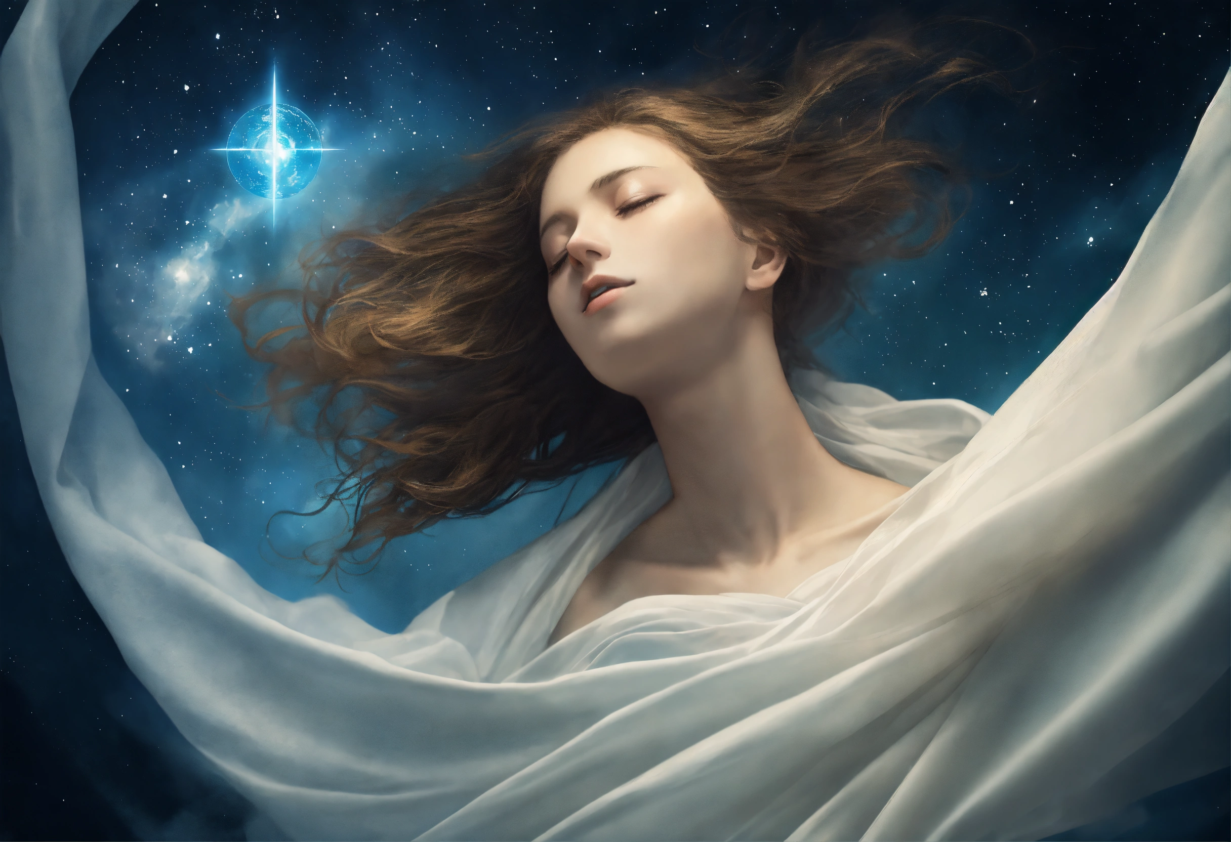 Lexica - A human soul, no gender, covered with white cloth, coming from ...