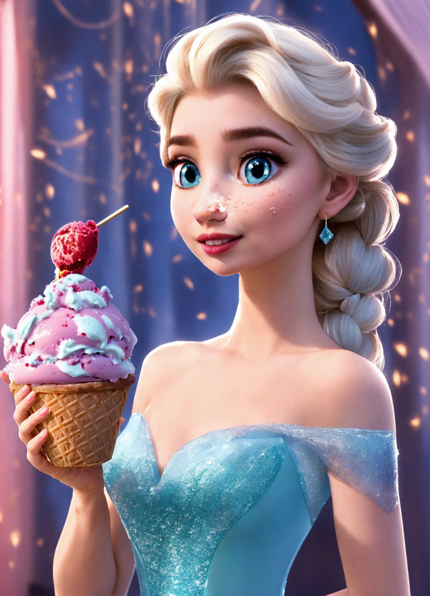 Lexica - Elsa eats ice cream