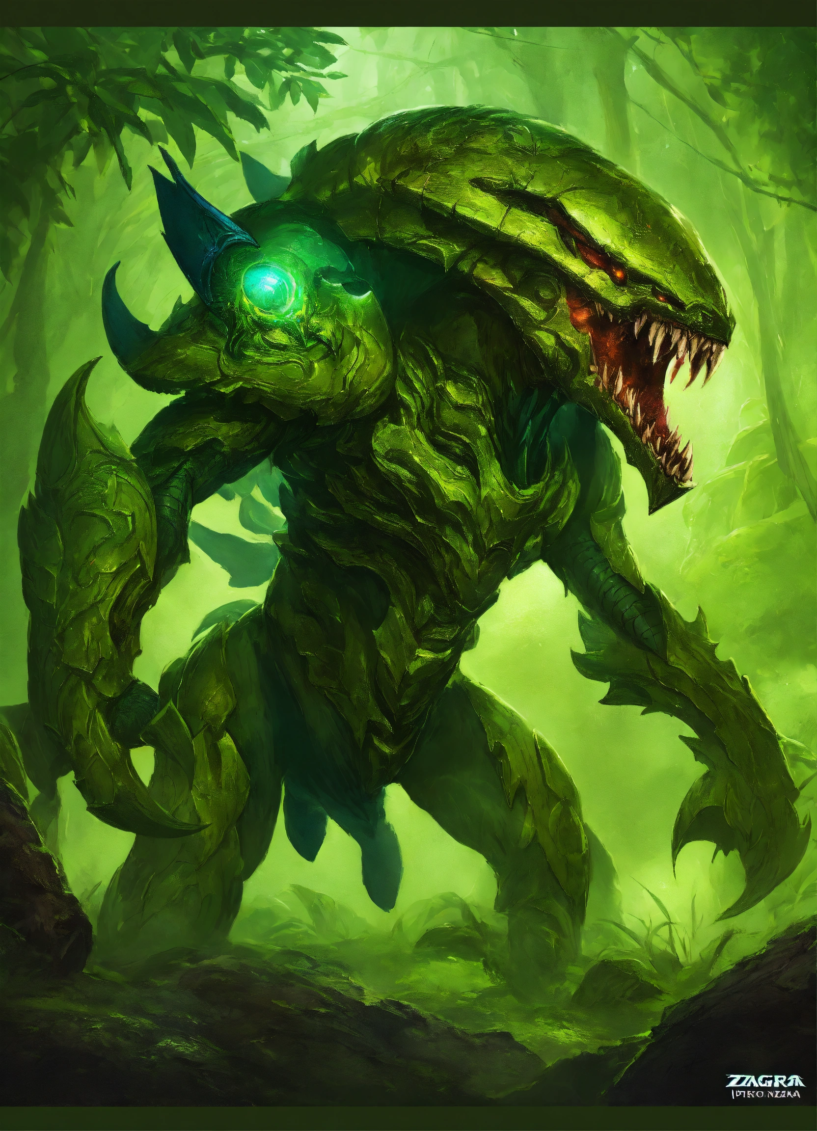 Lexica - Zagara, starcraft primal zerg art, green jungle coloring