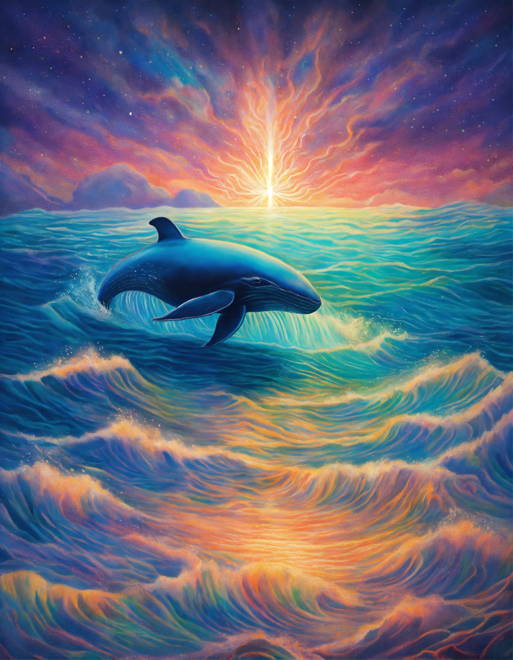 Lexica - Colored pencil illustration of a sea of light. a spiritual ...