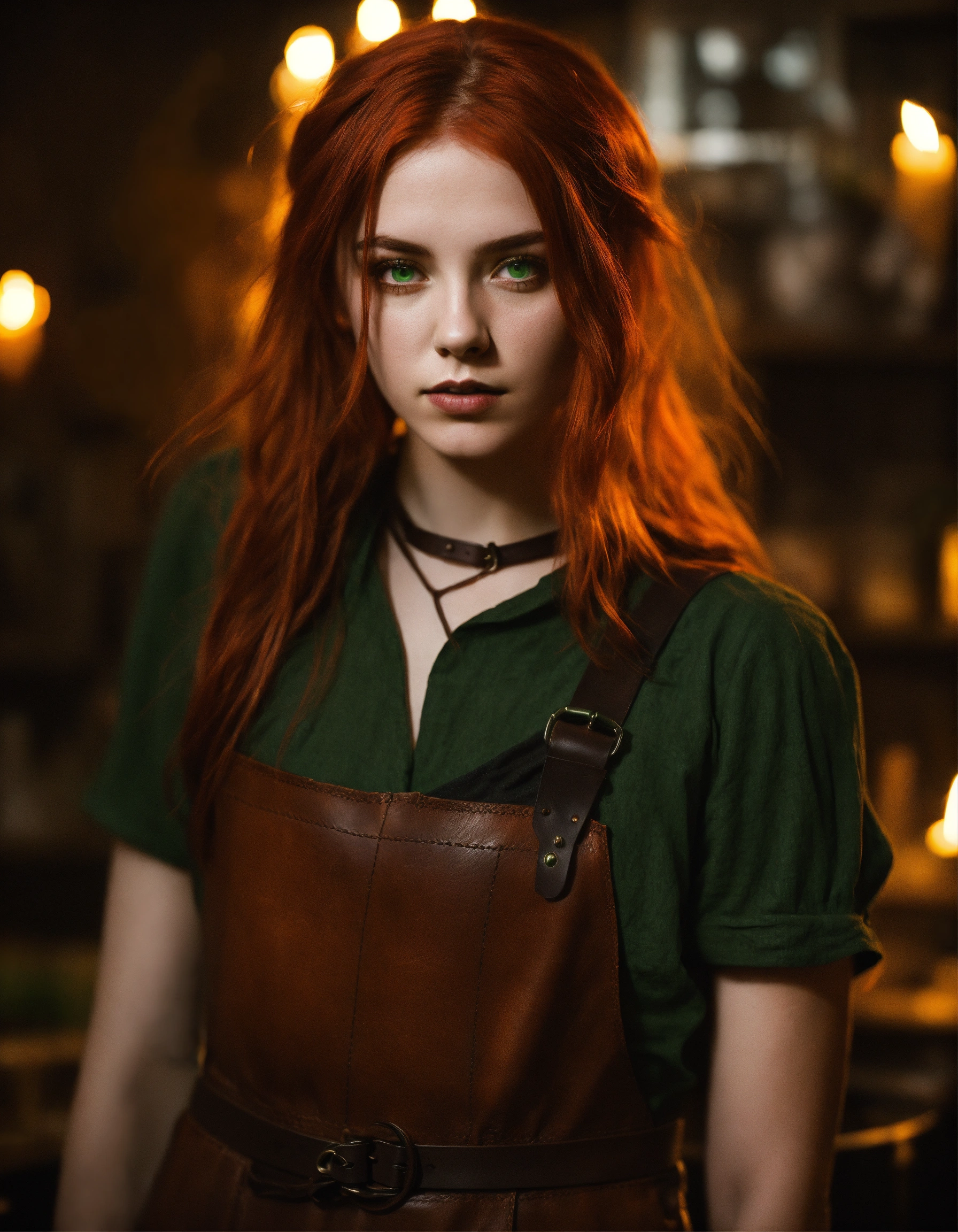 Lexica - Body portrait, 18 year old goth girl alchemist with red hair ...