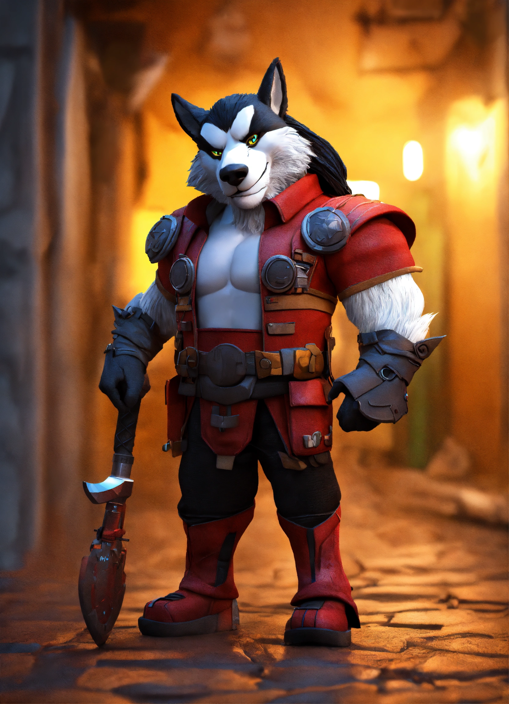 Lexica - Lobo fofinho super herói 3d desenho animado