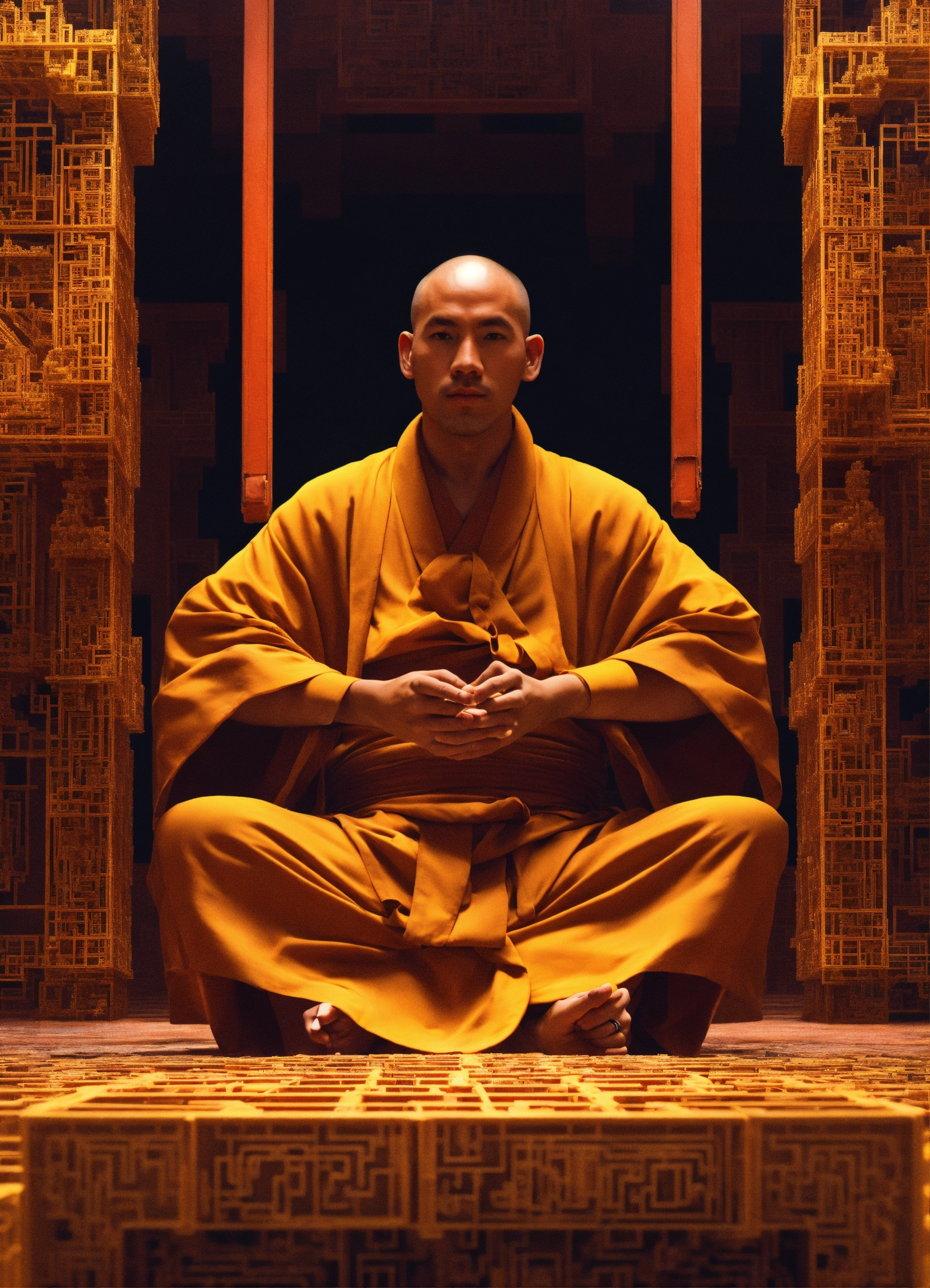 Lexica - Sitting Taoist monk tesseract body fractal three point ...