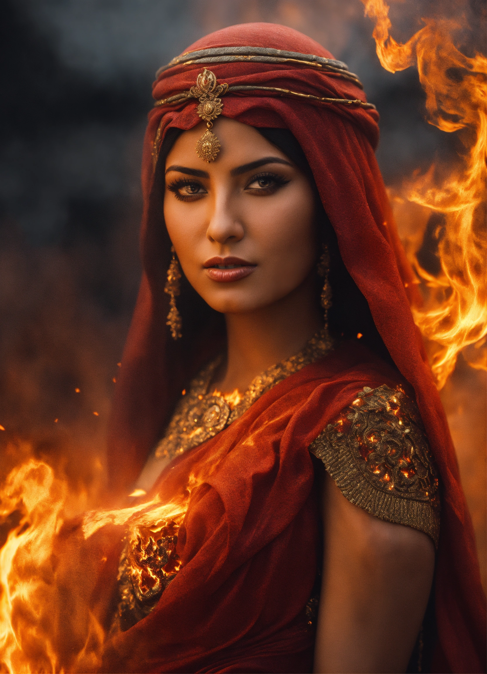 Lexica - Arabic woman, fire elemental