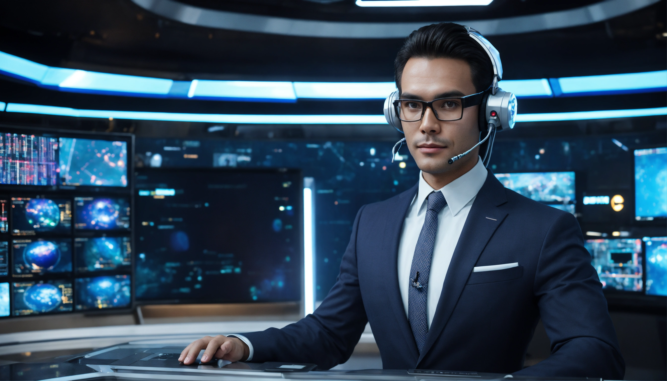 Lexica - Futuristic space news anchor who is half-robot and half-human ...