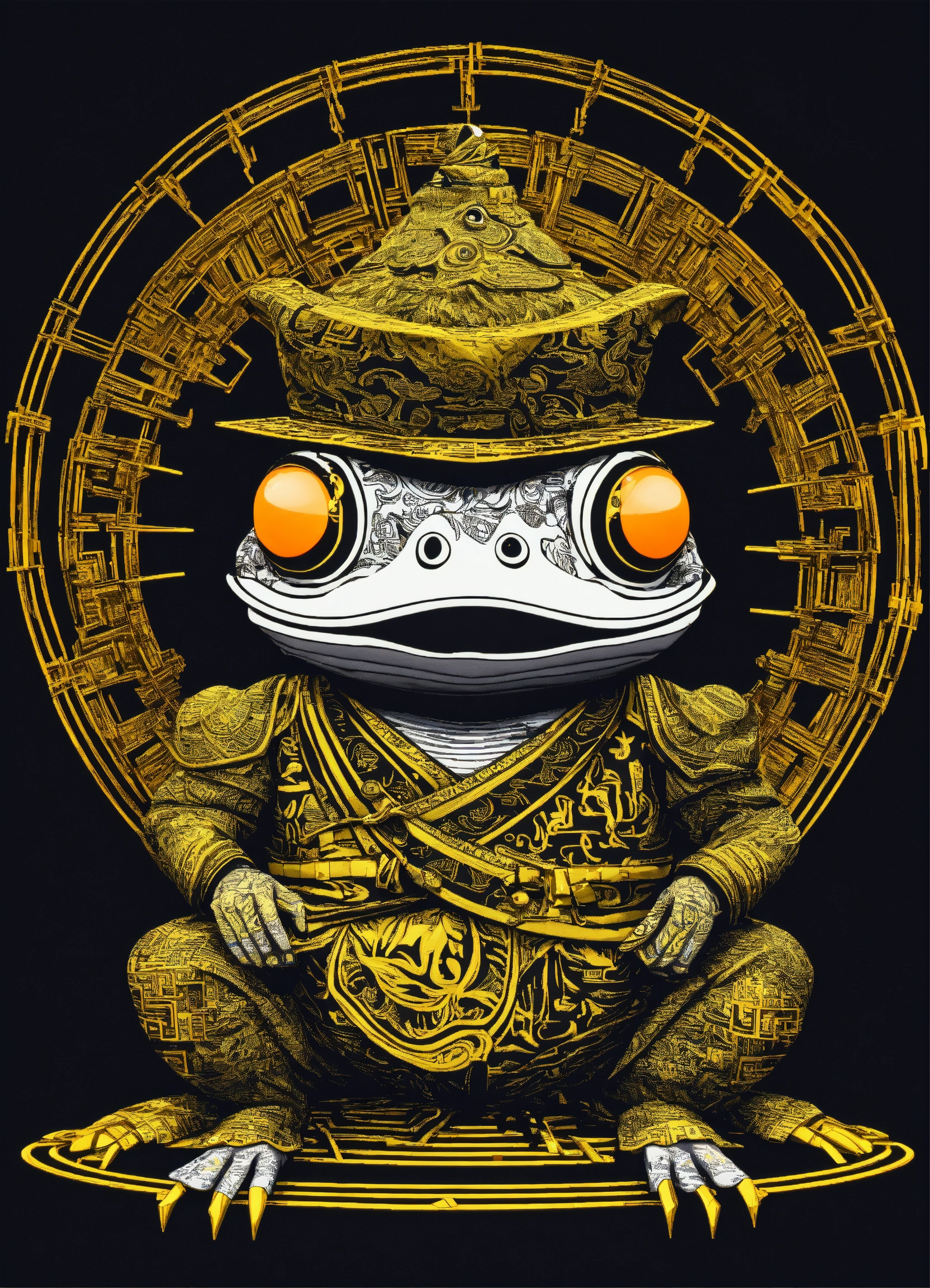 Lexica - A toad made out of a 3d black and white neon black light ...