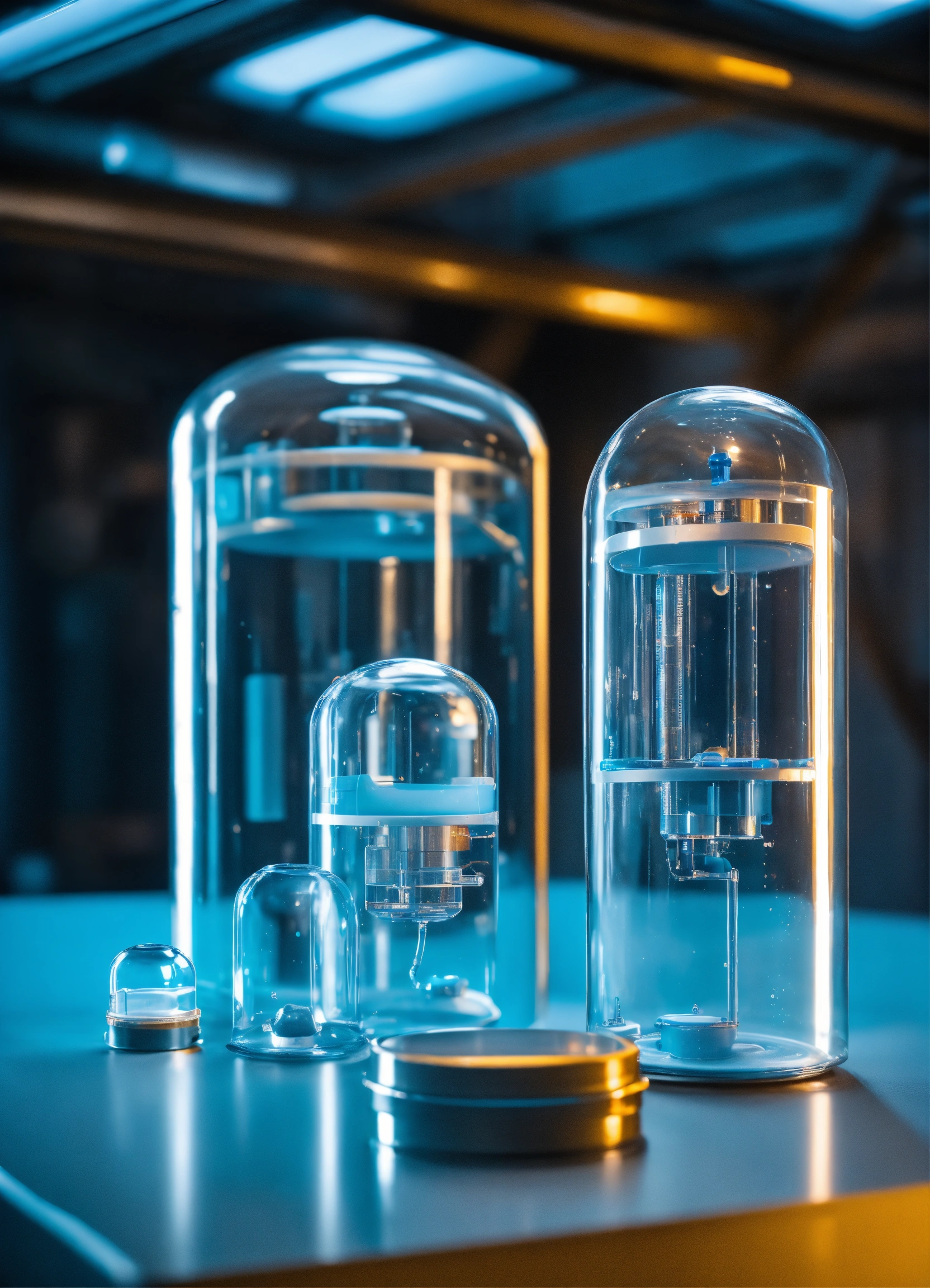 Lexica - Cryonics capsules, empty and full futuristic containers, glass ...