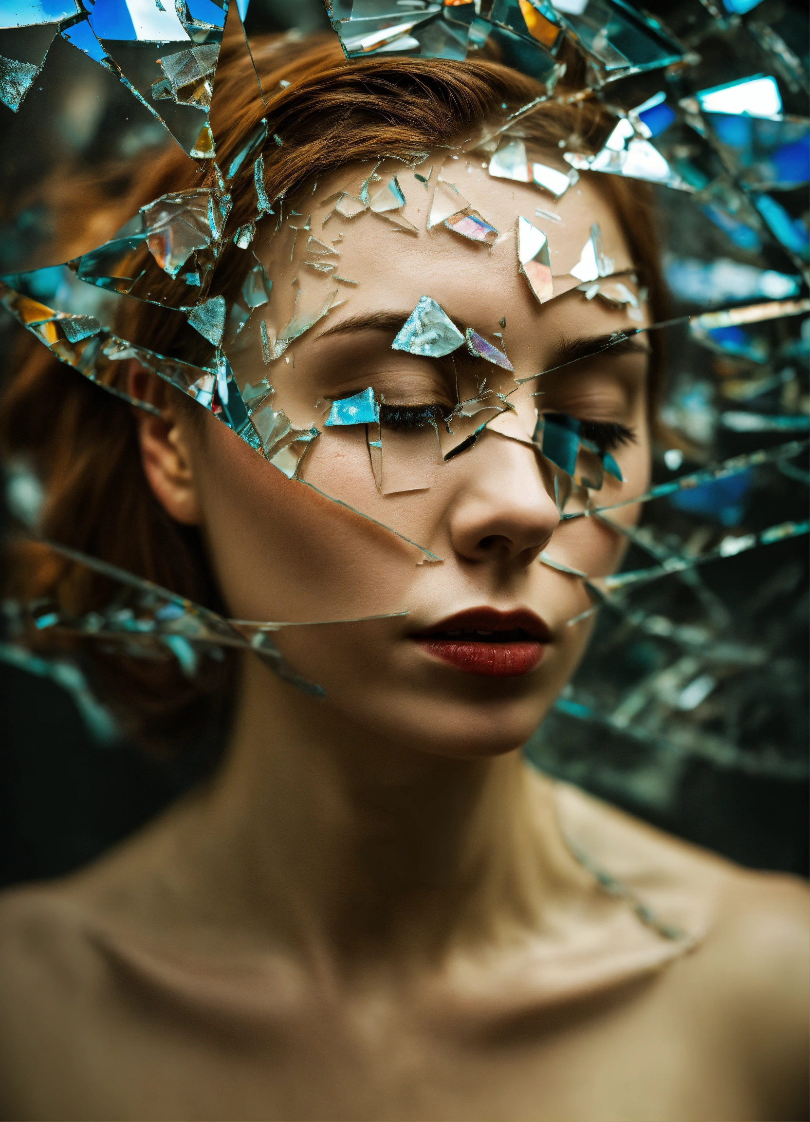Lexica - "goddess of broken glass", mirrors, reflective, shatter, crash ...