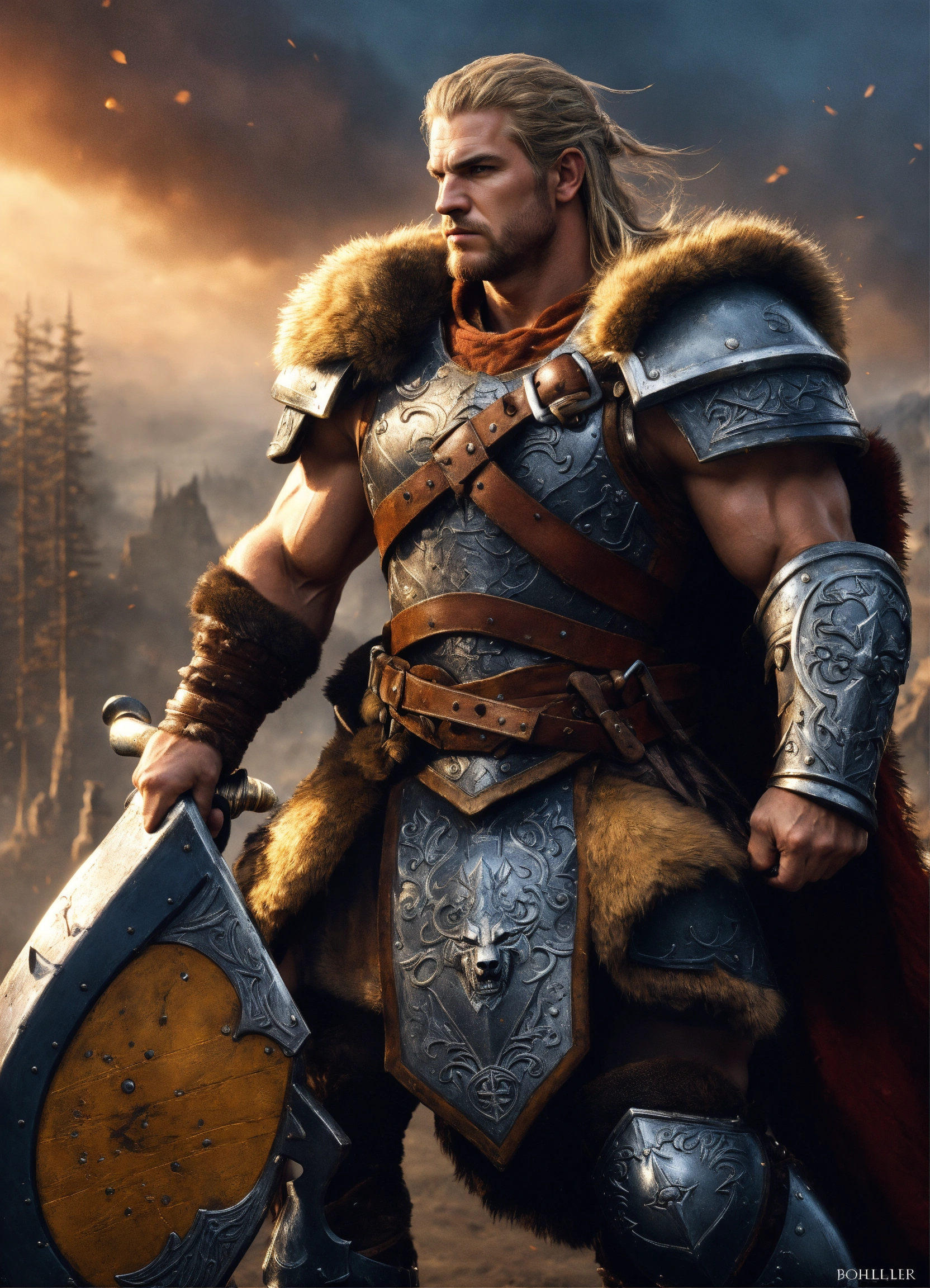 Lexica - Character art, art station, strong, Amazon warrior, handsome ...