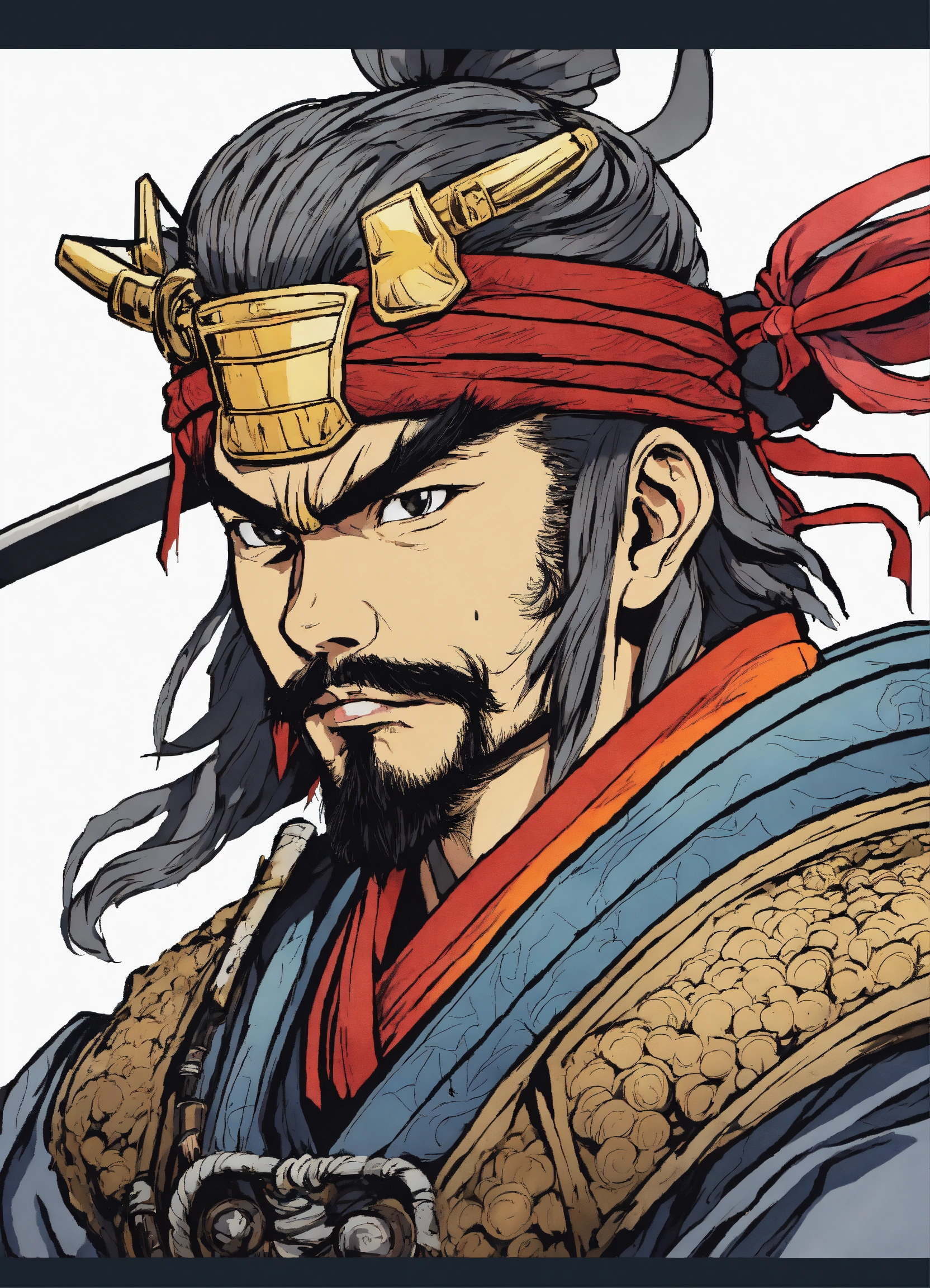Lexica - Generate a portrait of a samurai , 4K resolution, anime line ...