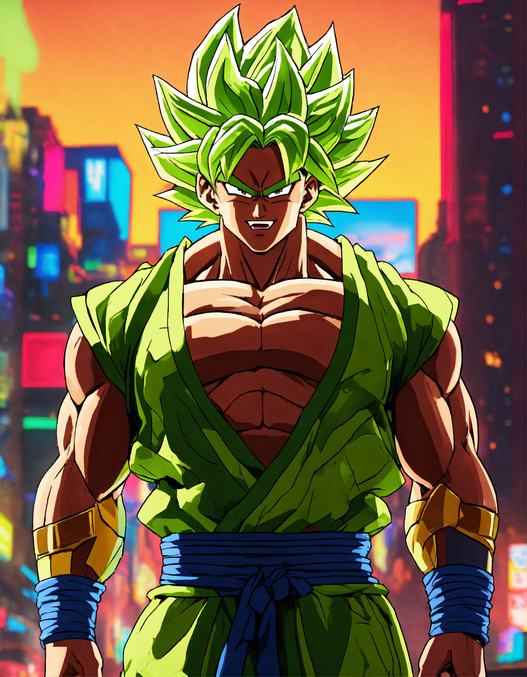 Lexica - Create a modern-day, human-Saiyan Broly in the style of Unreal ...