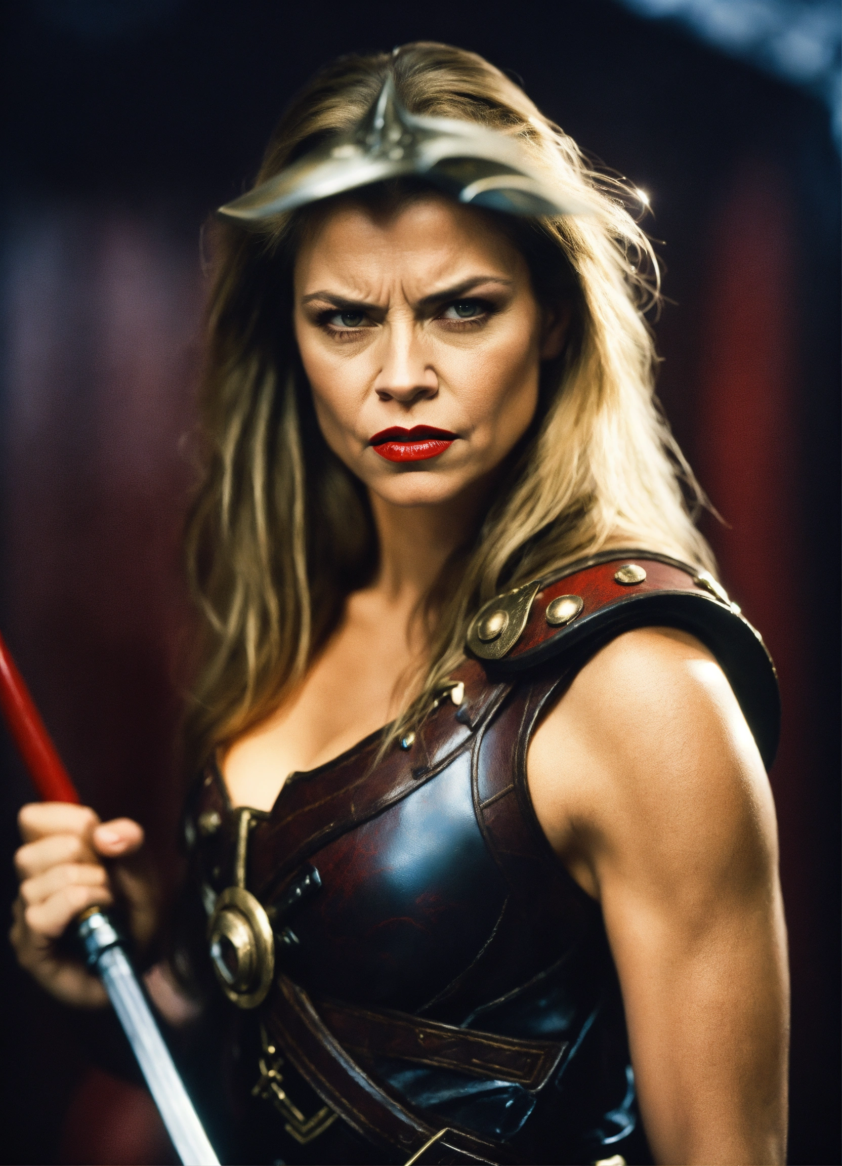 Lexica - Photo quality portrait of Linda Hamilton as Norse Valkyrie ...