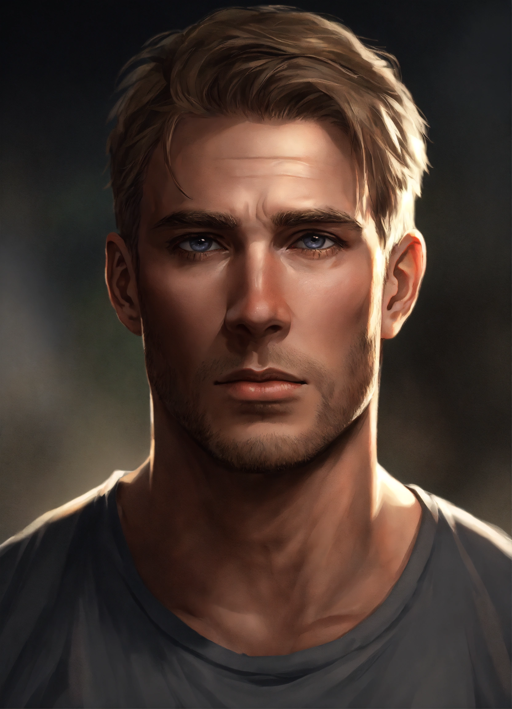 Lexica - Realistic man, waist-up, tall, broad-shouldered, 35 years ...