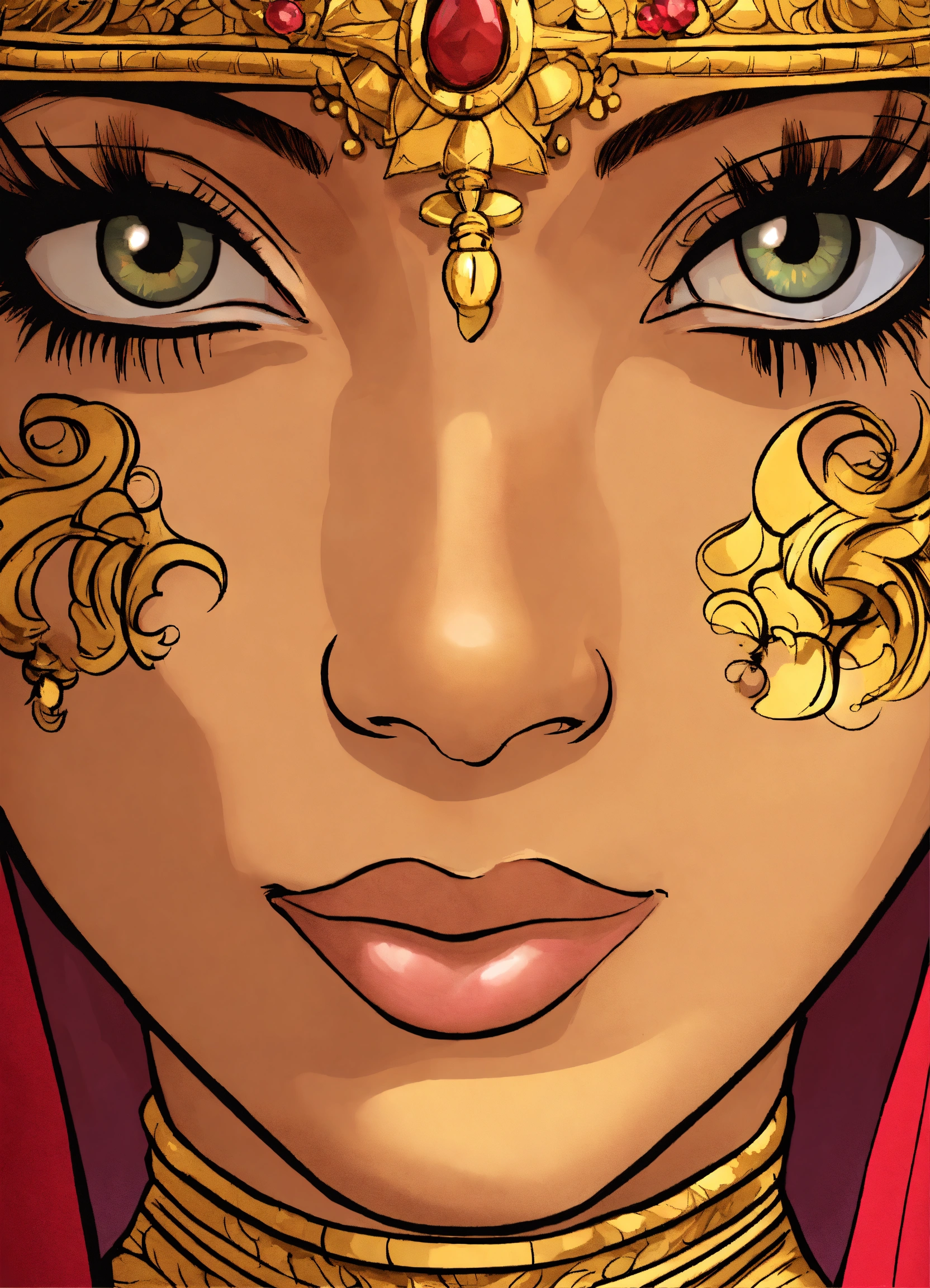 Lexica - Queen jezebel from the bible, 2d cartoon, face close up