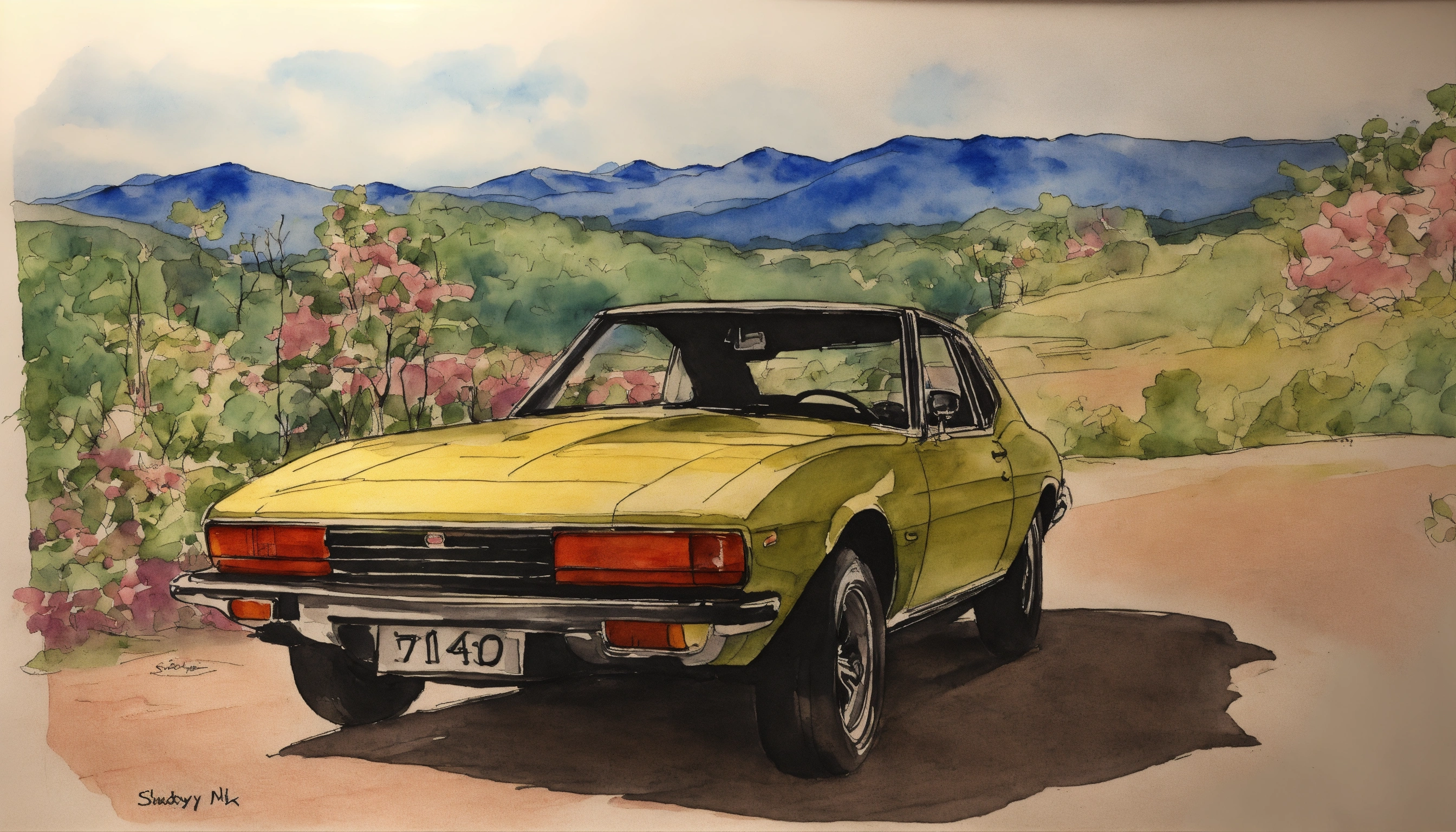 Lexica - Beautiful pen and ink sketch of Sidney, minimalist, colored