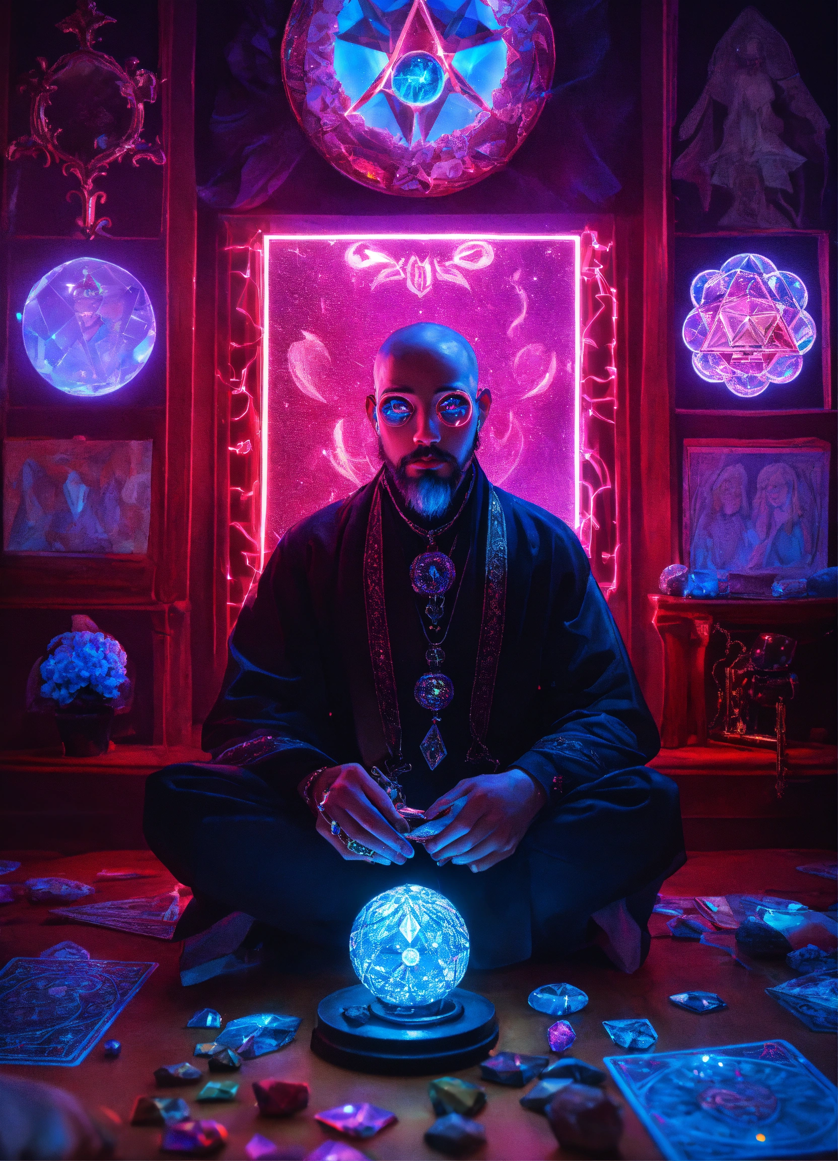 Lexica - Photorealistic 3D full body portrait, Clear Occult Magician ...