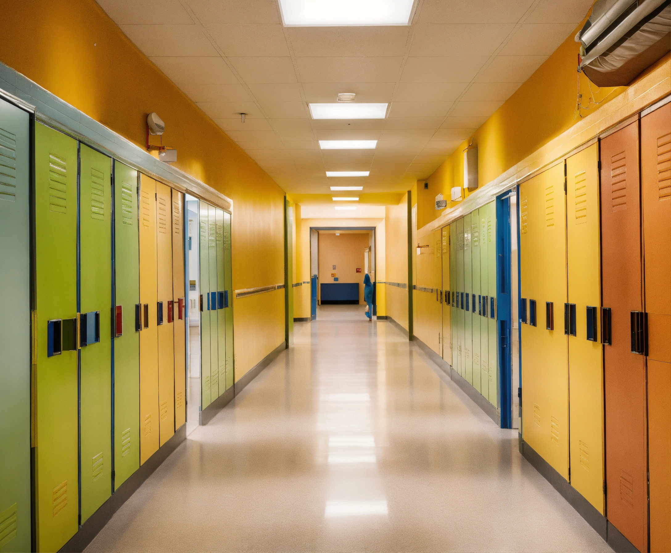 Lexica - A school wide corridor with large, smooth walls with a light ...