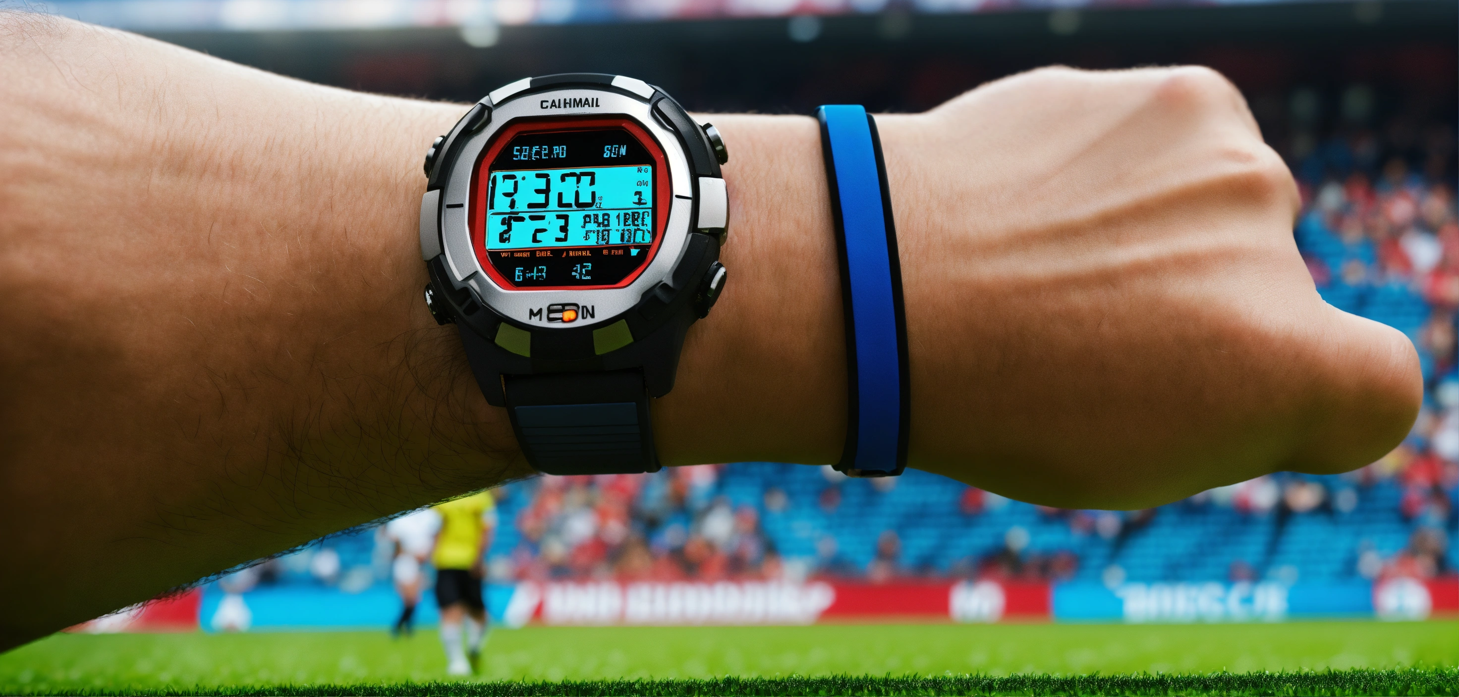 Lexica - Digital watch on the wrist of a football referee during the ...