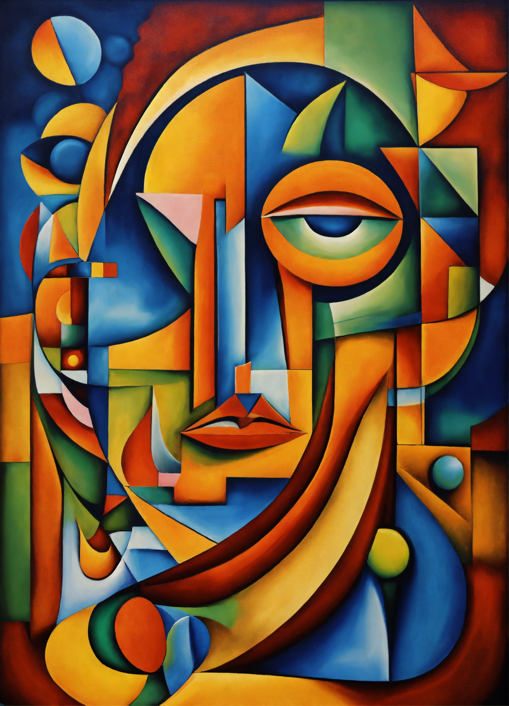 Lexica - Abstract design of Universal Spirit cubist art in high resolution.