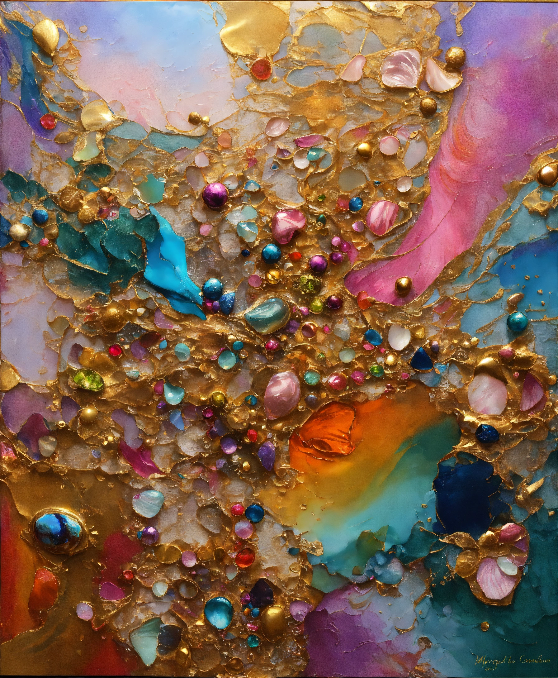 Lexica - Colorful abstract painting oil and water complex complicated ...