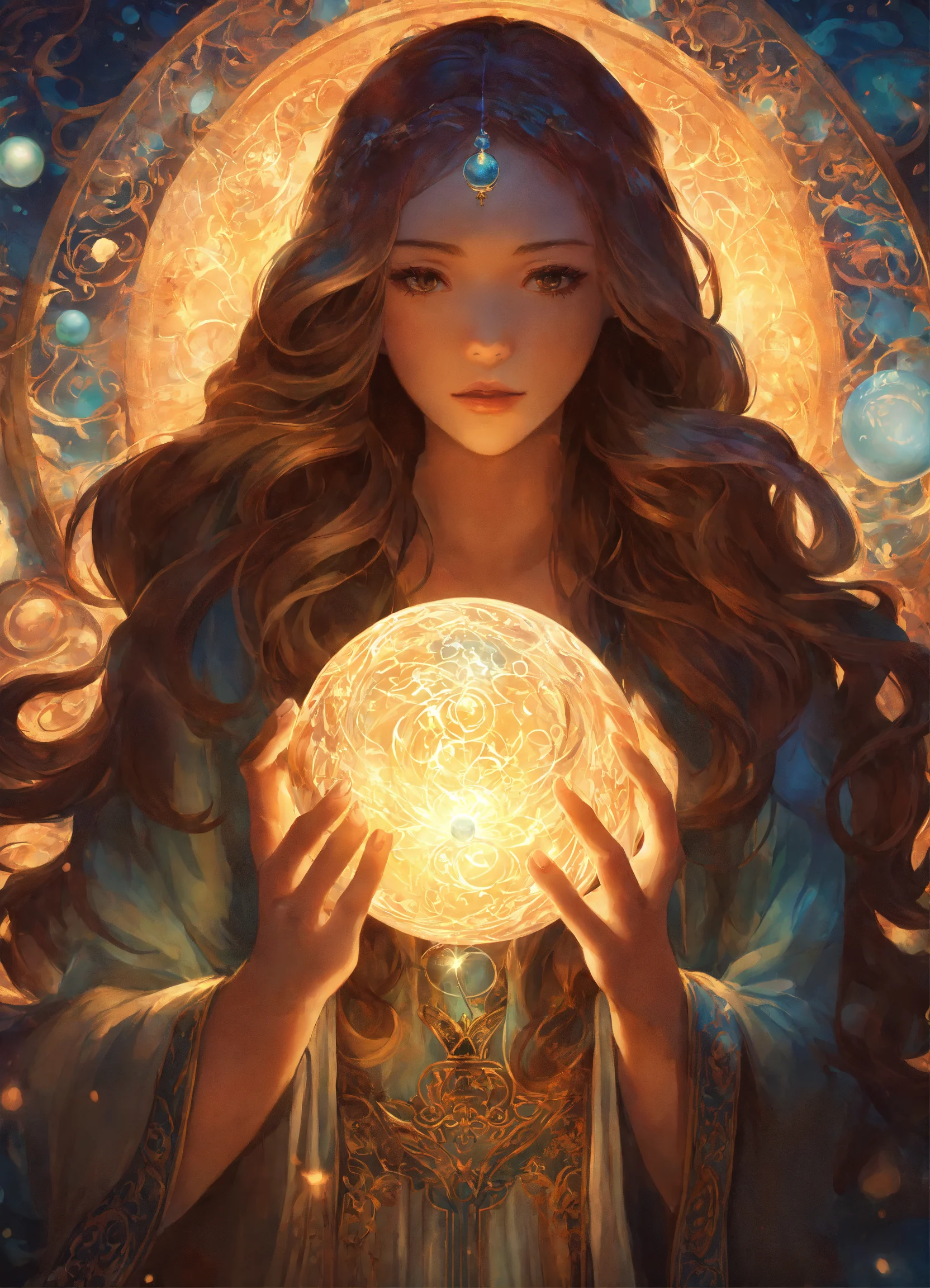Lexica - Girl holding a mysterios glowing orb
