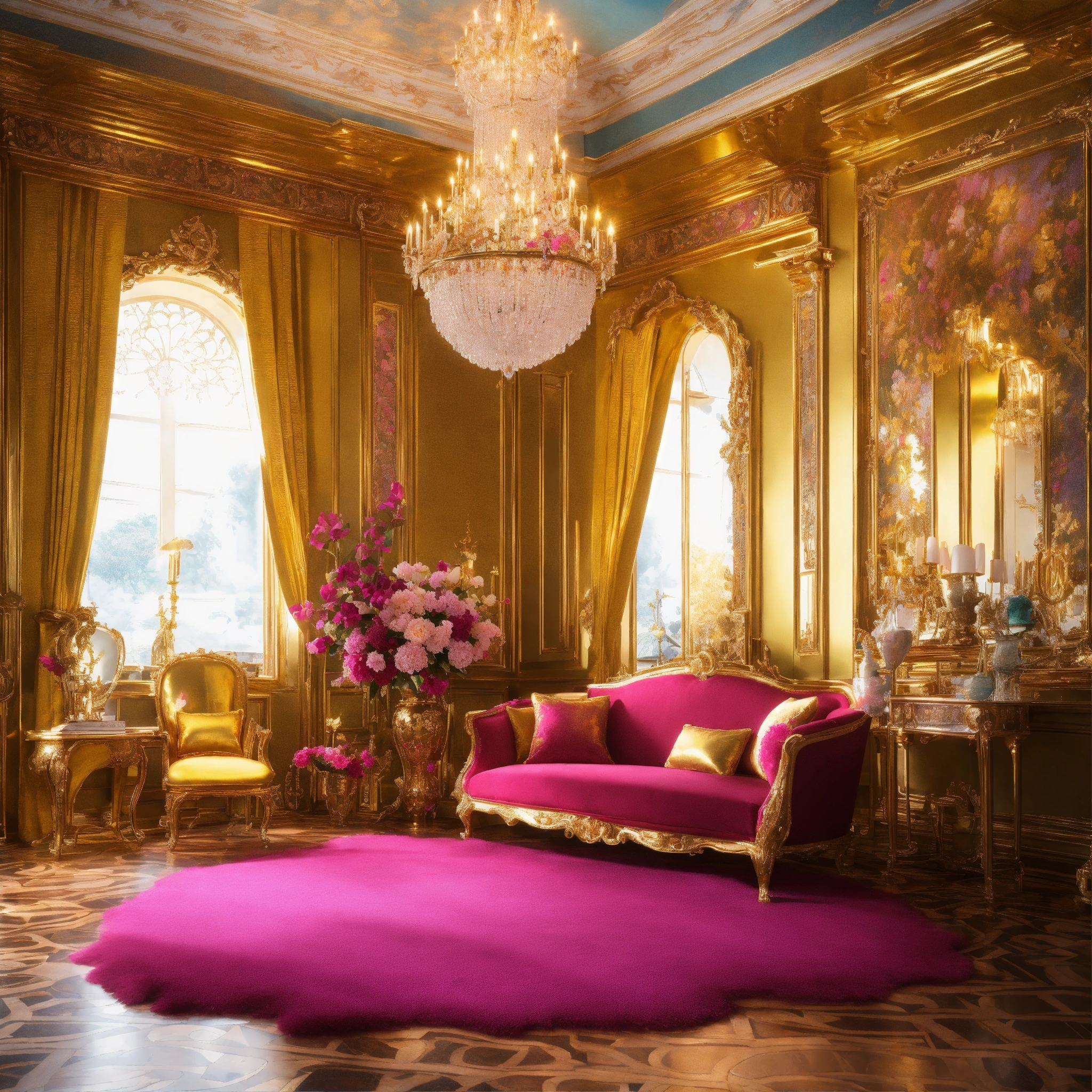 Lexica - Futuristic beautiful French mansion interior glamorous ...
