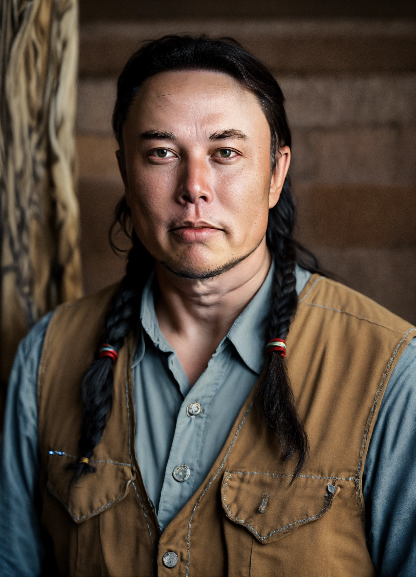 Lexica - Scared native American man, park ranger, FRONT VIEW, casual ...