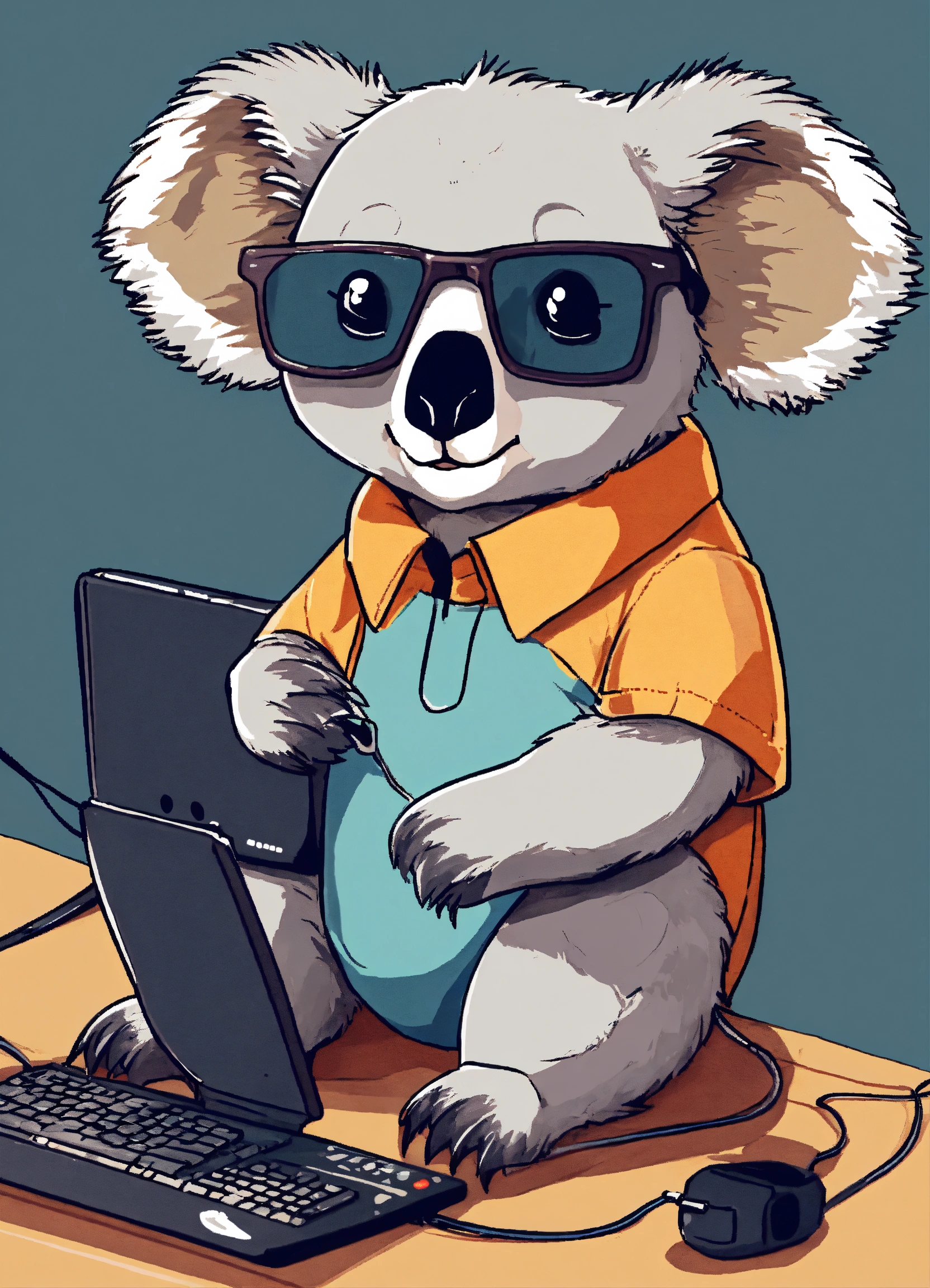 Lexica - A koala tech support, cute illustration