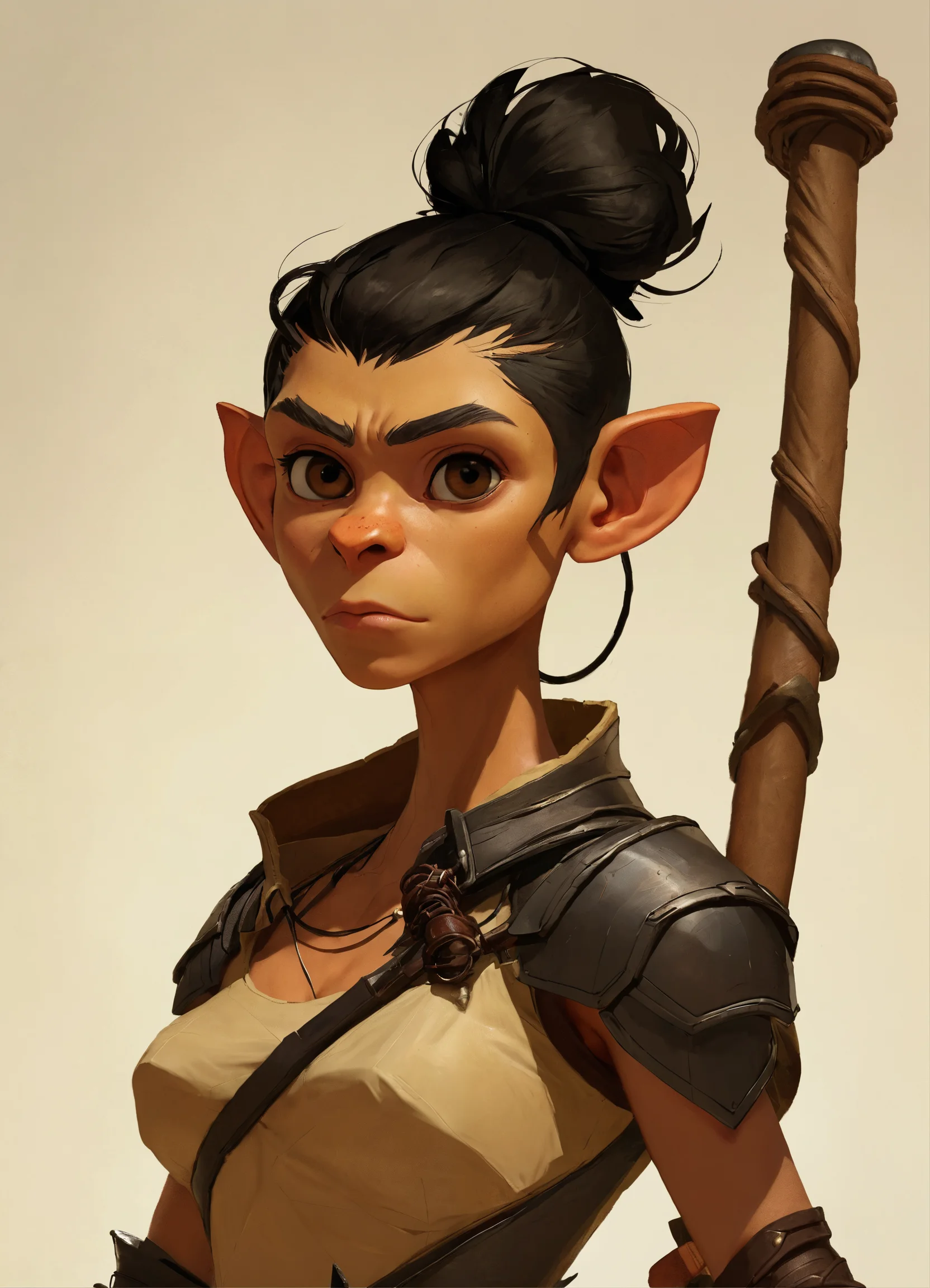 Lexica - Animated 2D character portrait of a tanned, tall, angular ...
