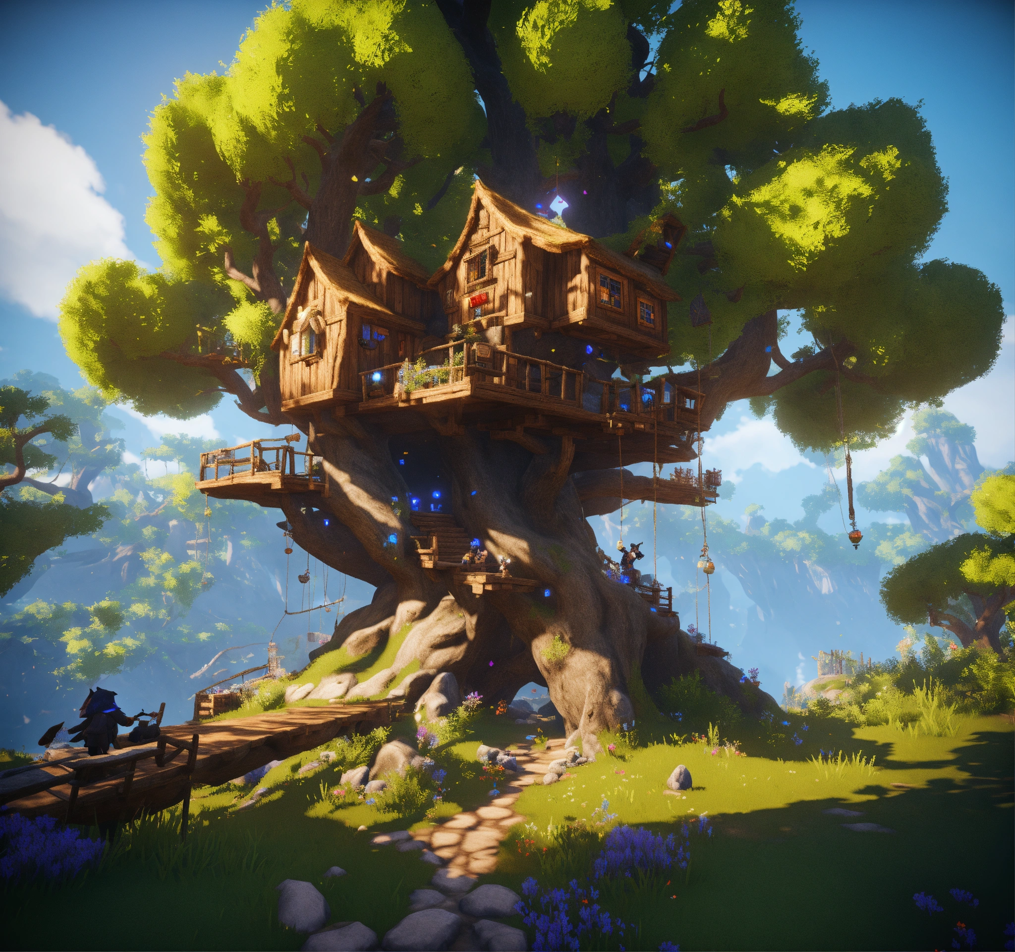 Lexica - MMO game with online players. treehouse. Ori. game. magical, made in Unreal Engine 5 ...