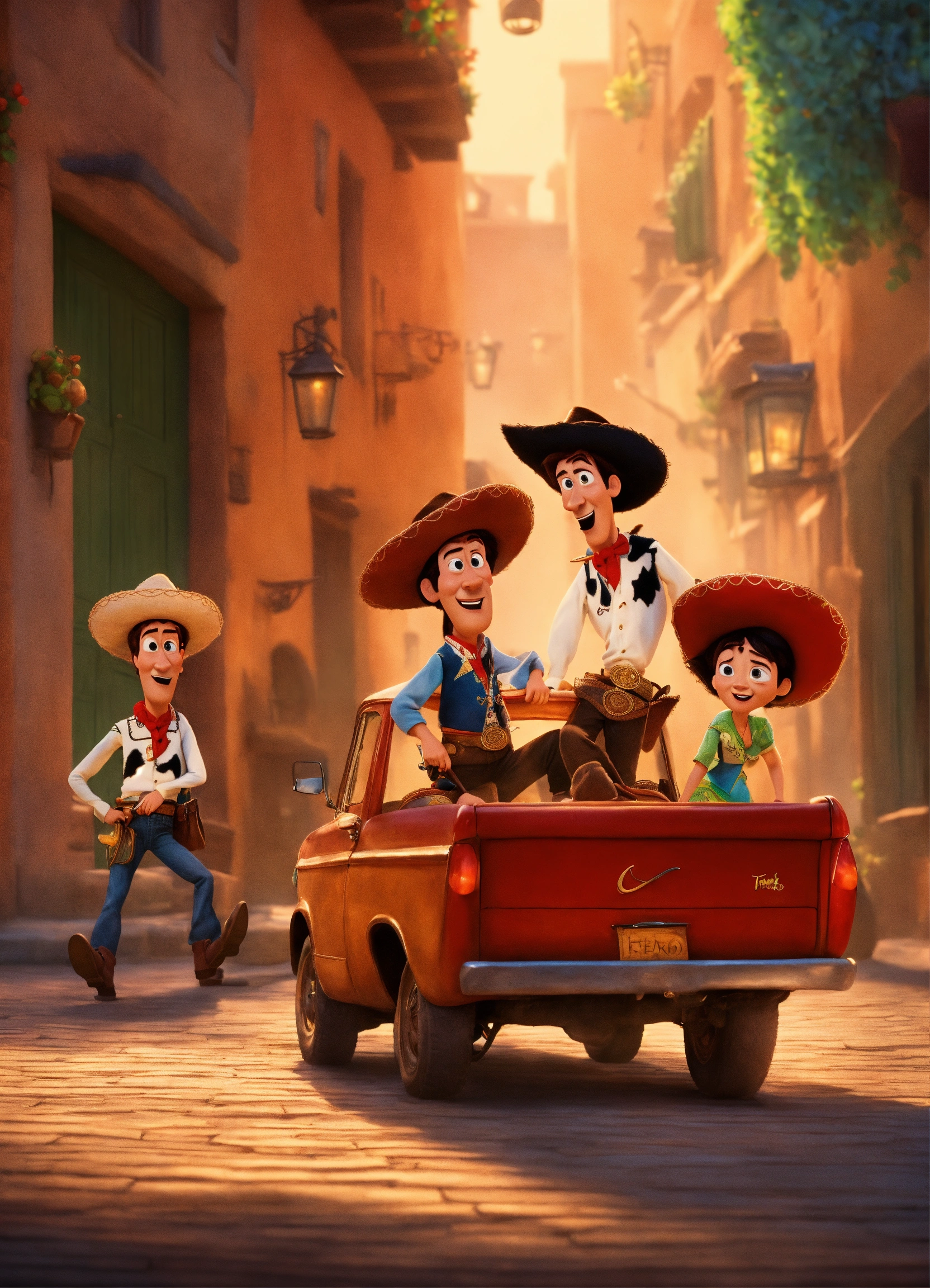 Lexica - Pixar animation of the 3 amigos movie, pixar style cartoon