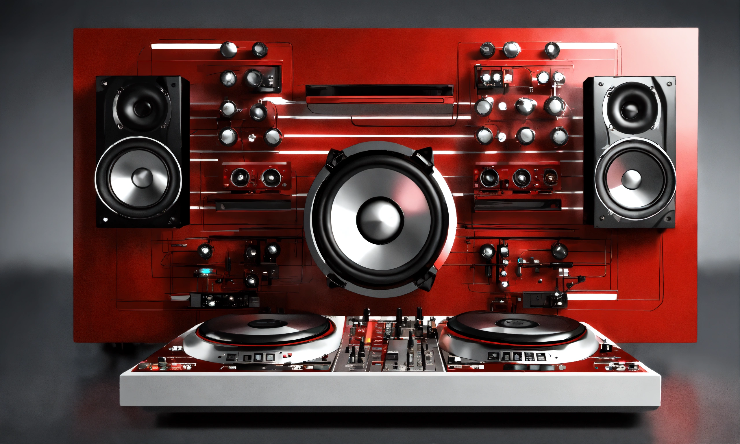 Lexica - Modern day DJ mix board and speakers image to go on business ...