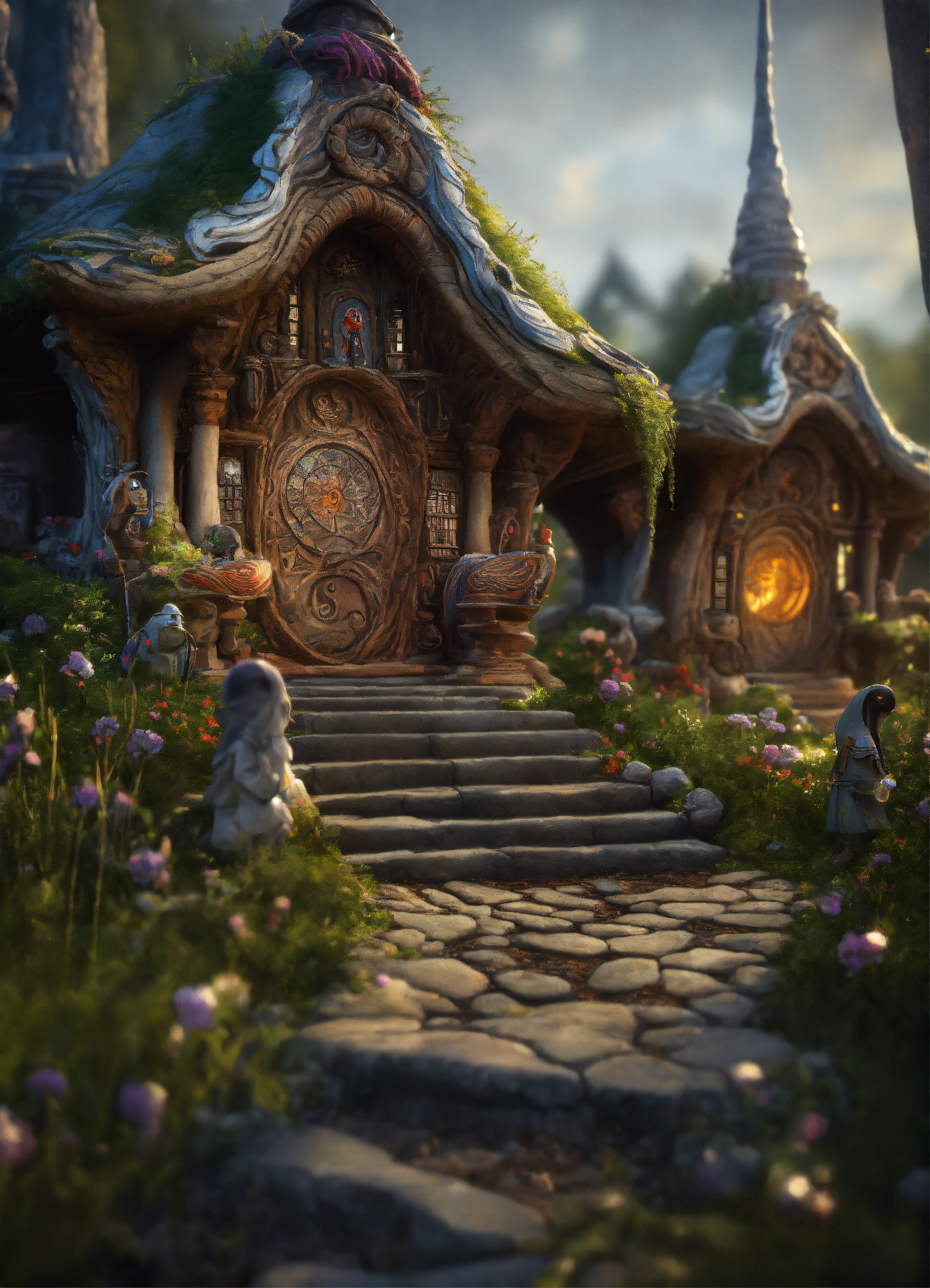 Lexica - A fairy tale cottage . Style of alex grey,giger.unreal engine ...