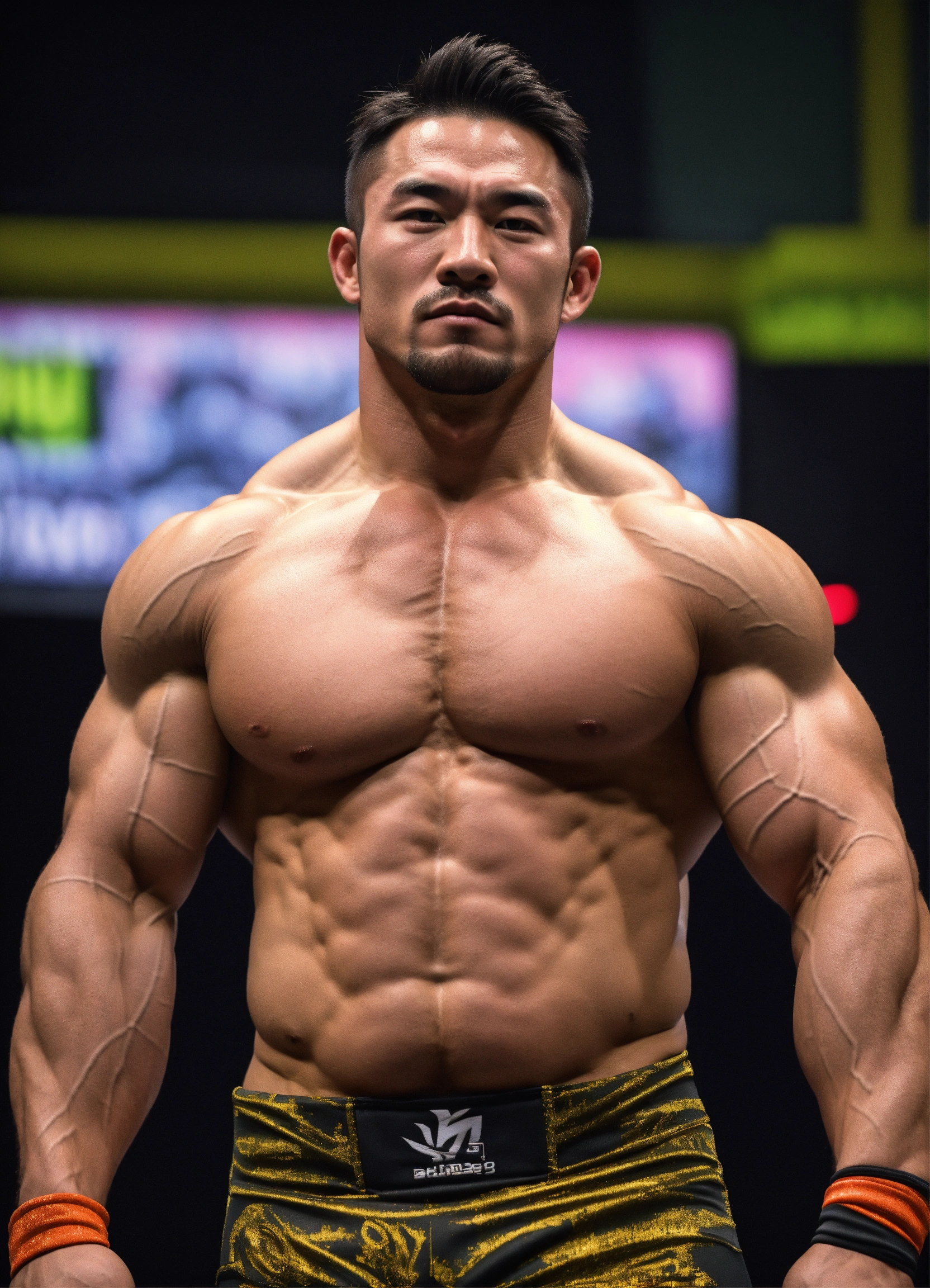 Lexica - 30-year-old wrestler with big muscles, bodybuilder, Japanese ...